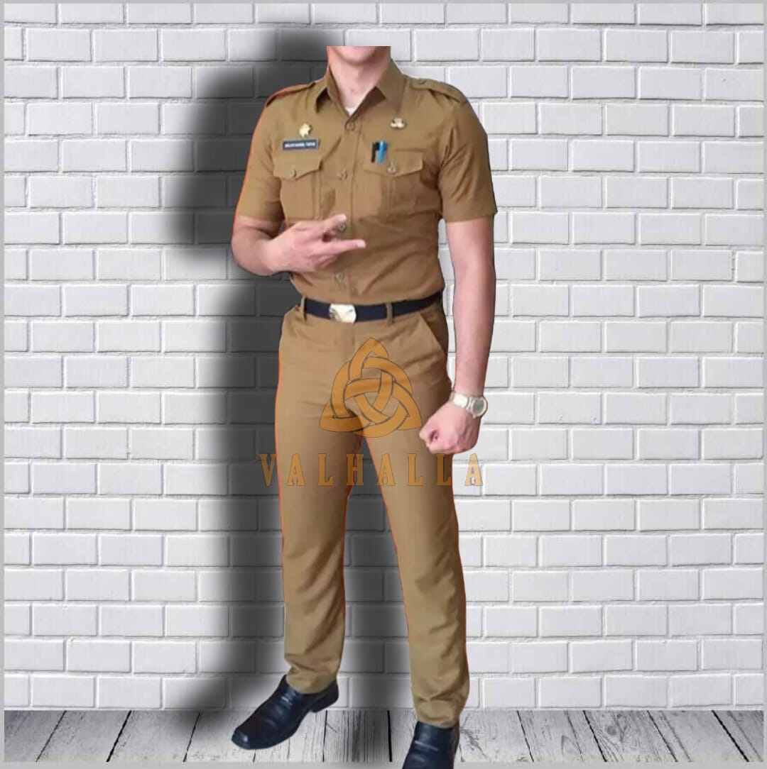 Seragam PNS khaki tua Lengan Pendek PDH | Lazada Indonesia