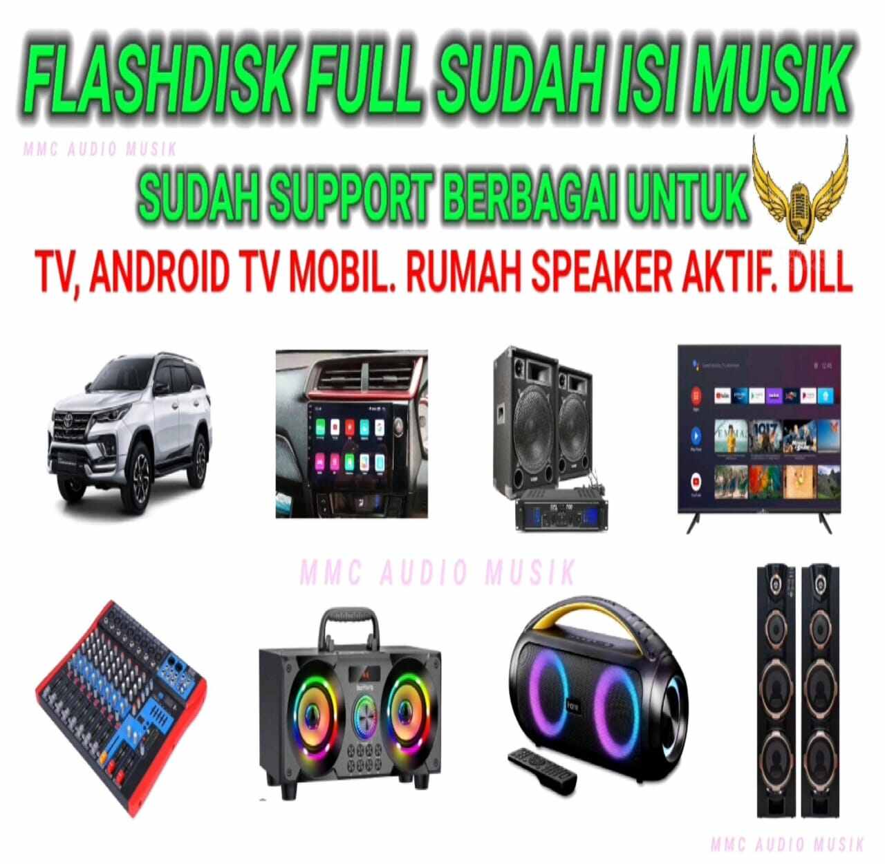 Flashdisk 32gb full musik Mp4 mp3 tv mobil speaker aktif | Lazada Indonesia