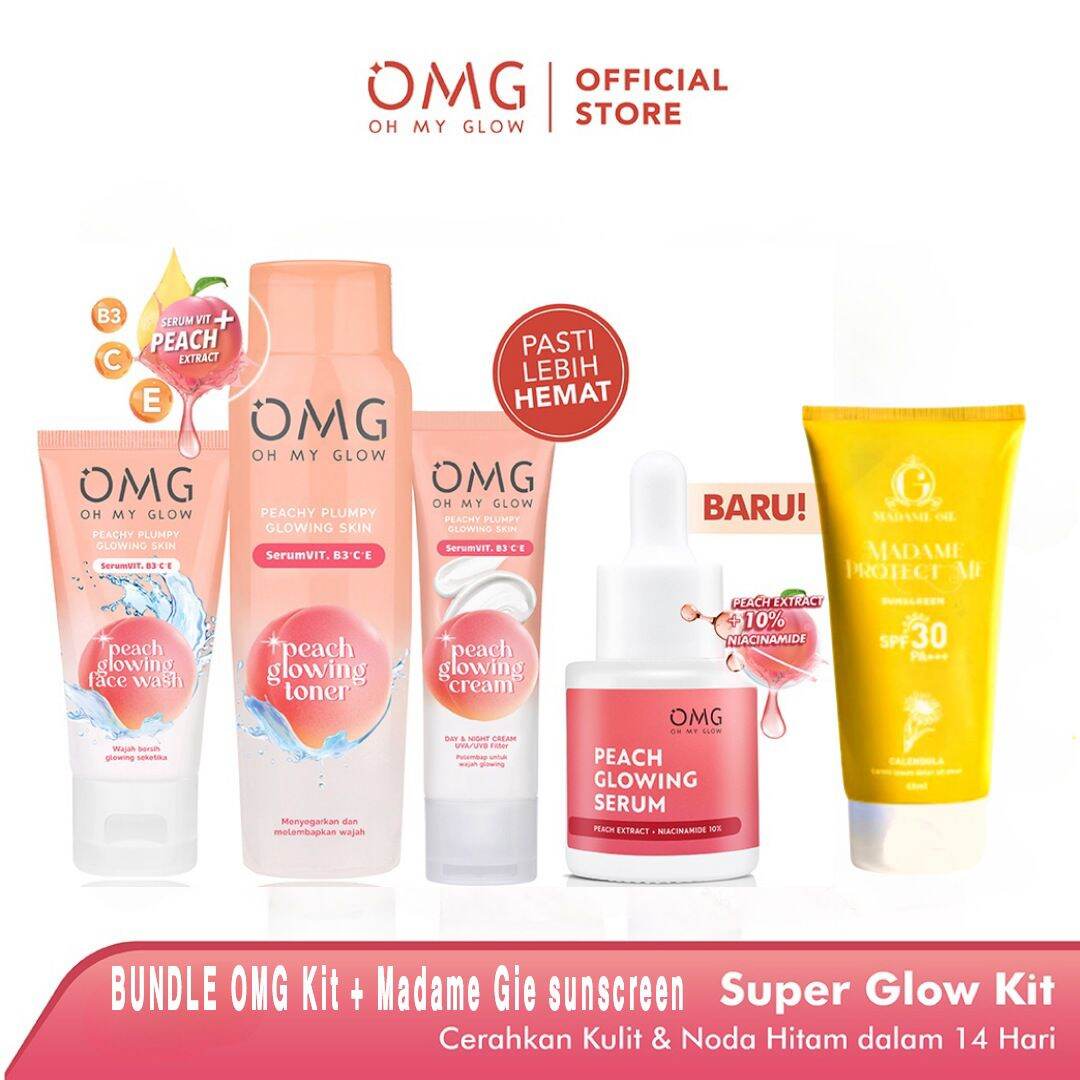 OMG BUNDLE Oh My Glow Peach Glowing Kit ( Face Wash + Moist Cream ...