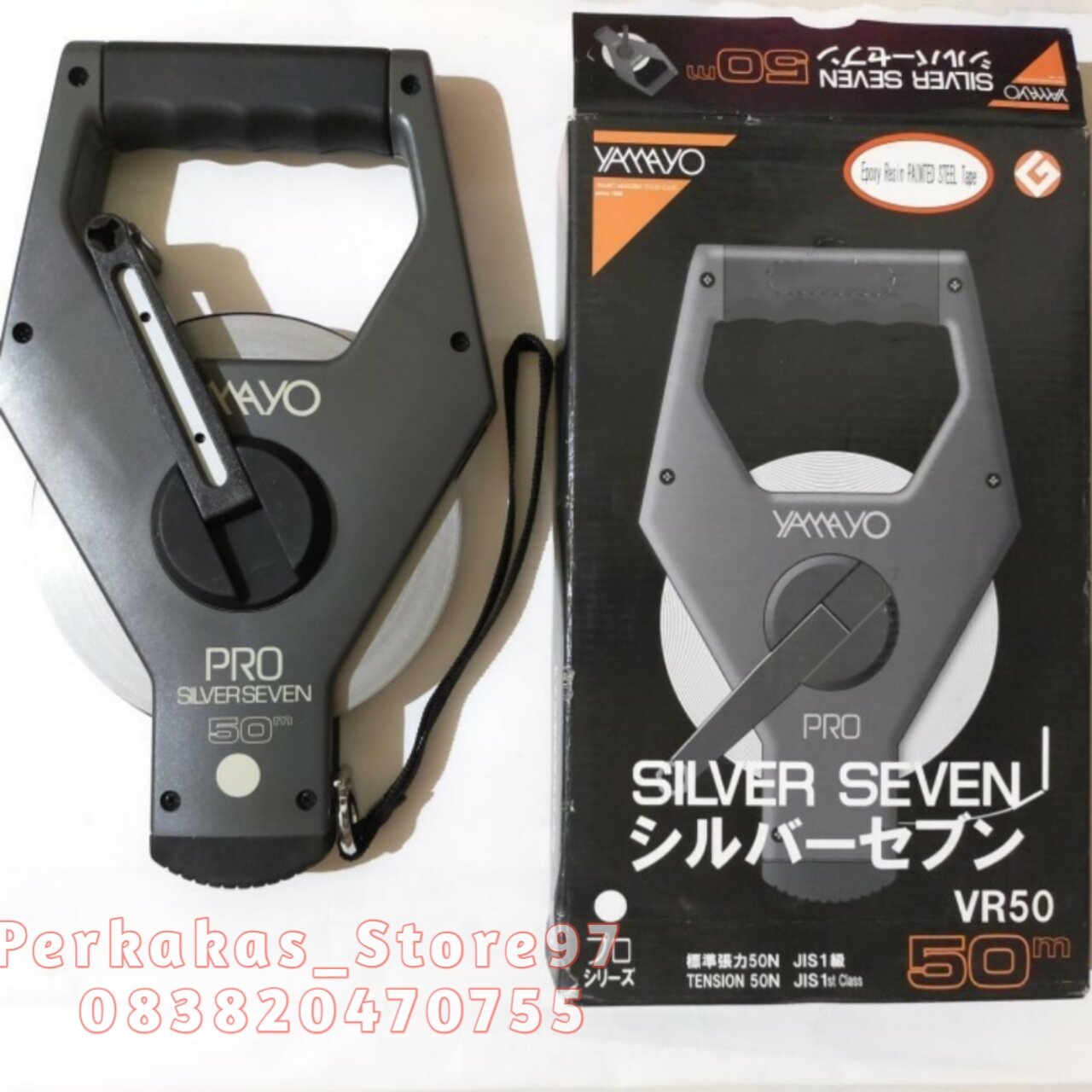 Measuring tape YAMAYO SILVER SEVEN 50 meter /meteran gulung VR 50 Made ...