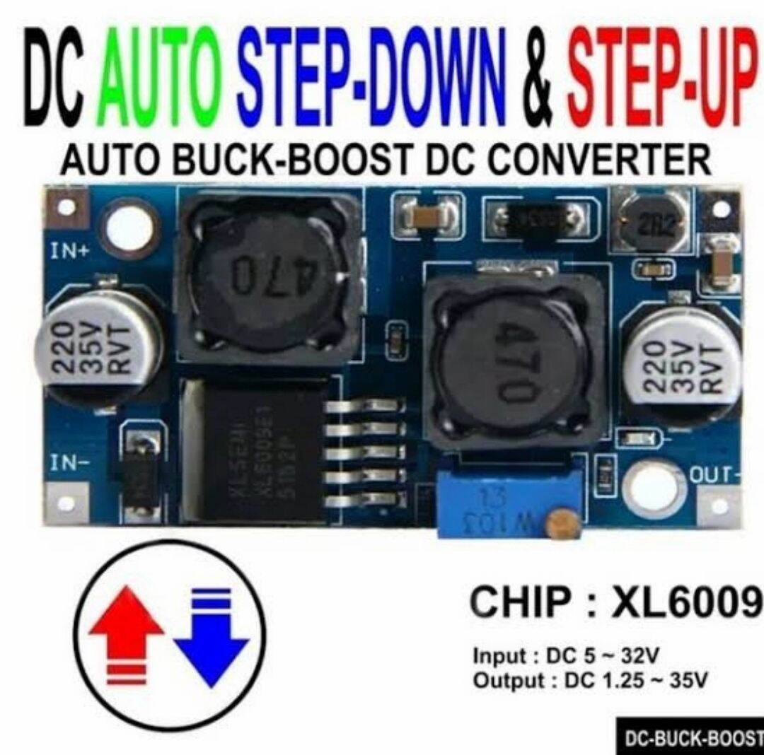 XL6019 (XL6009 Upgrade) otomatis Step-Up Step-Down Dc-Dc Adjustable ...