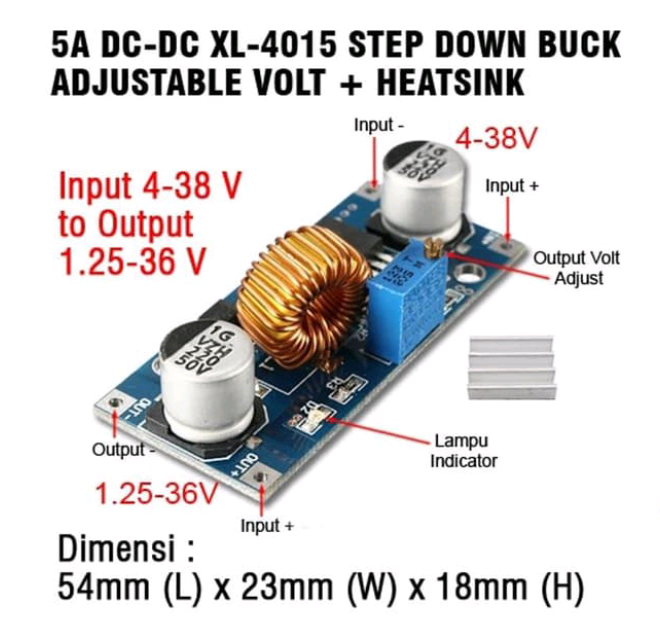 DC step down 5 ampere buck converter dc to Dc penurun tegangan volt arus 5 Ampere | Lazada Indonesia