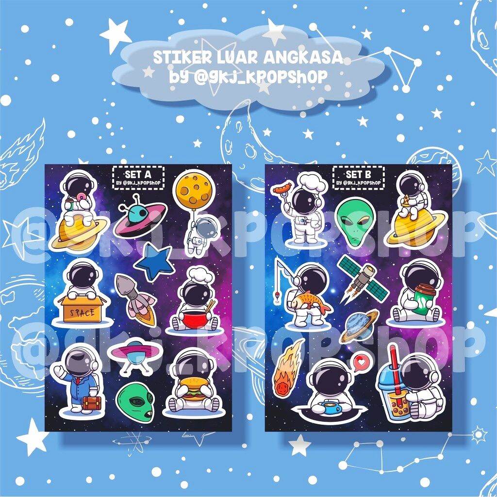 Sticker Cutting (LUAR ANGKASA SERIES ) ALIEN ASTRONOT STICKER TUMBLR ...