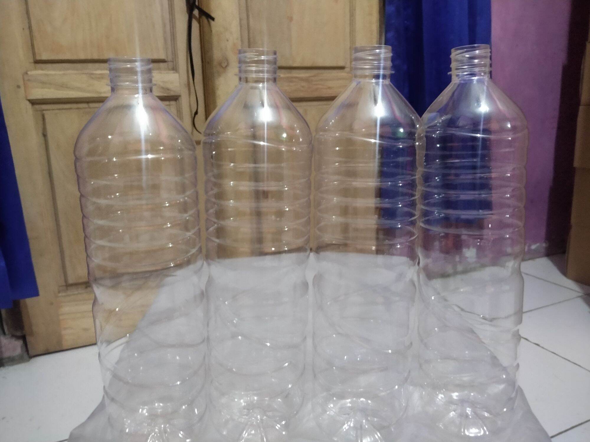 5 botol plastik bening 1500ml 1,5 liter baru steril, tutup segel polos pabrik, | Lazada Indonesia