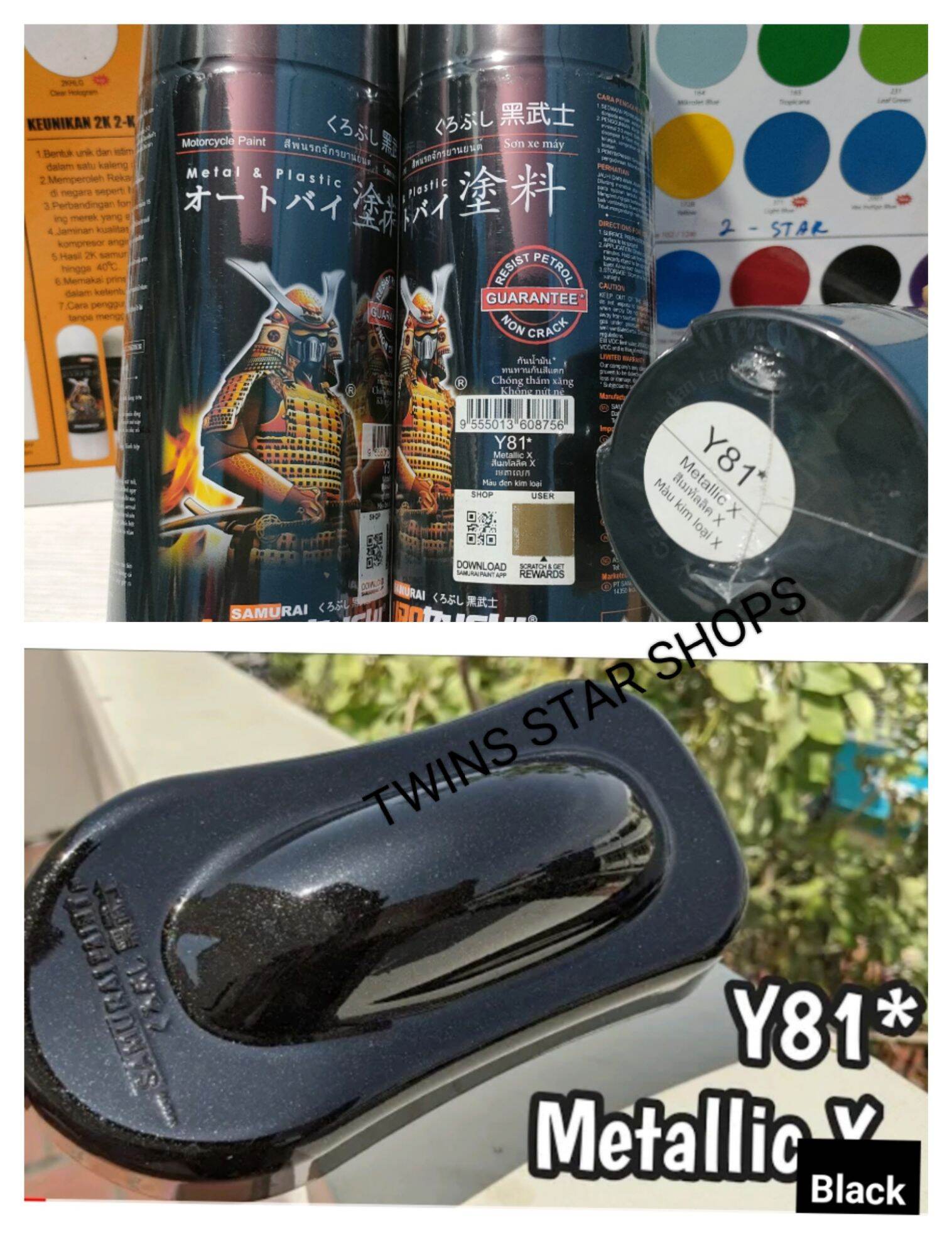 Pilok Pilox Cat Samurai Hitam Metalic X Y81 81 Black Metalic Metalik 400ml Cat Semprot Samurai ...