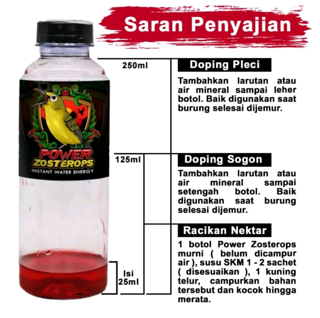 POWER ZOSTEROPS DOPING PLECI SOGON KONIN INSTANT WATER ENERGY MINUMAN ...