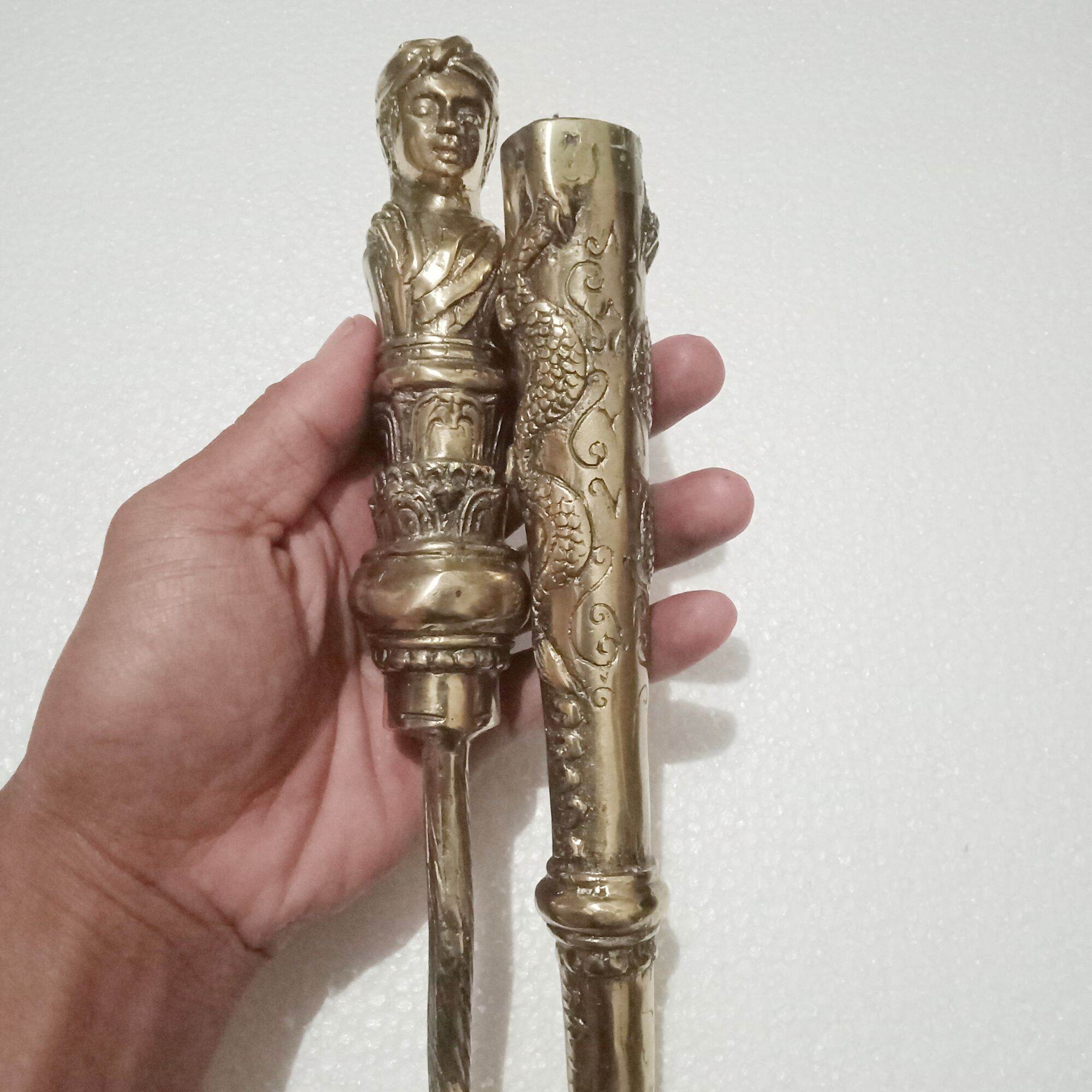 Tongkat Komando Diponegoro Kuningan isi Kris Cacing Kanil | Lazada ...