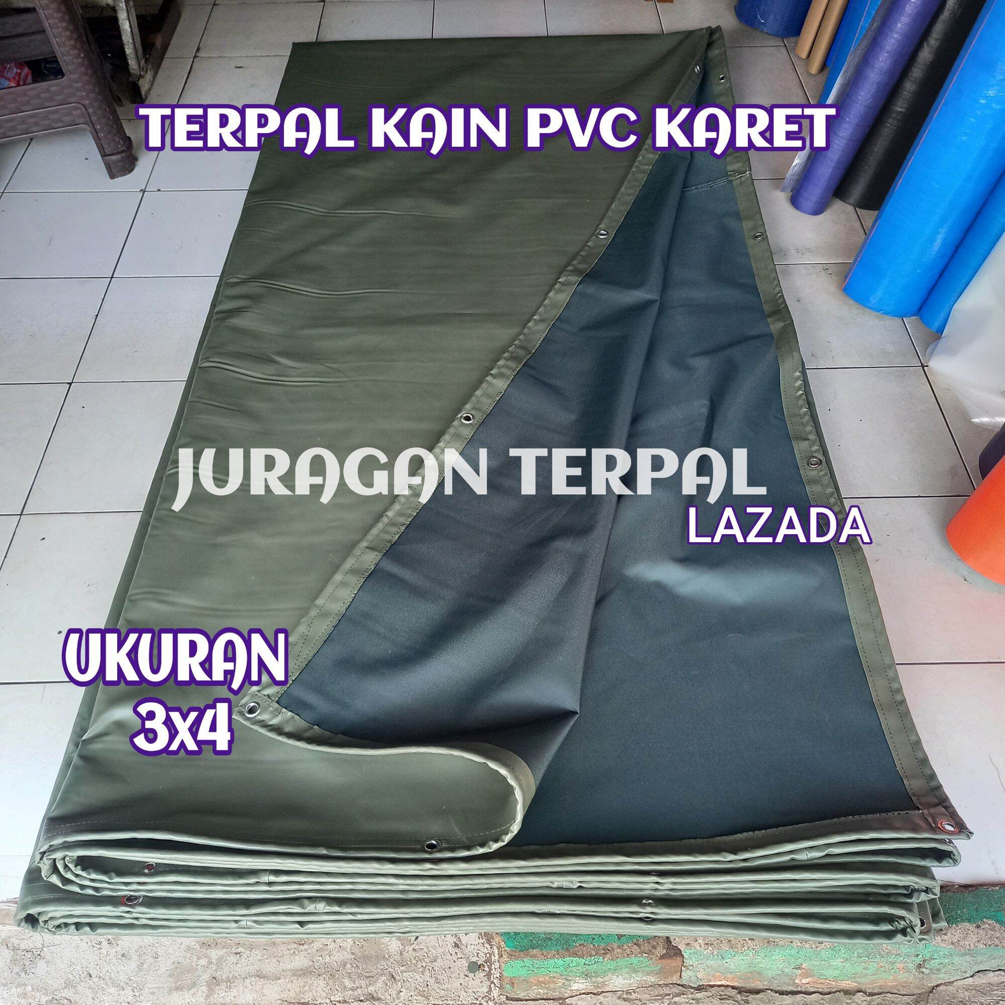 terpal kain cv tentara pvc karet ukuran 3x4 | Lazada Indonesia