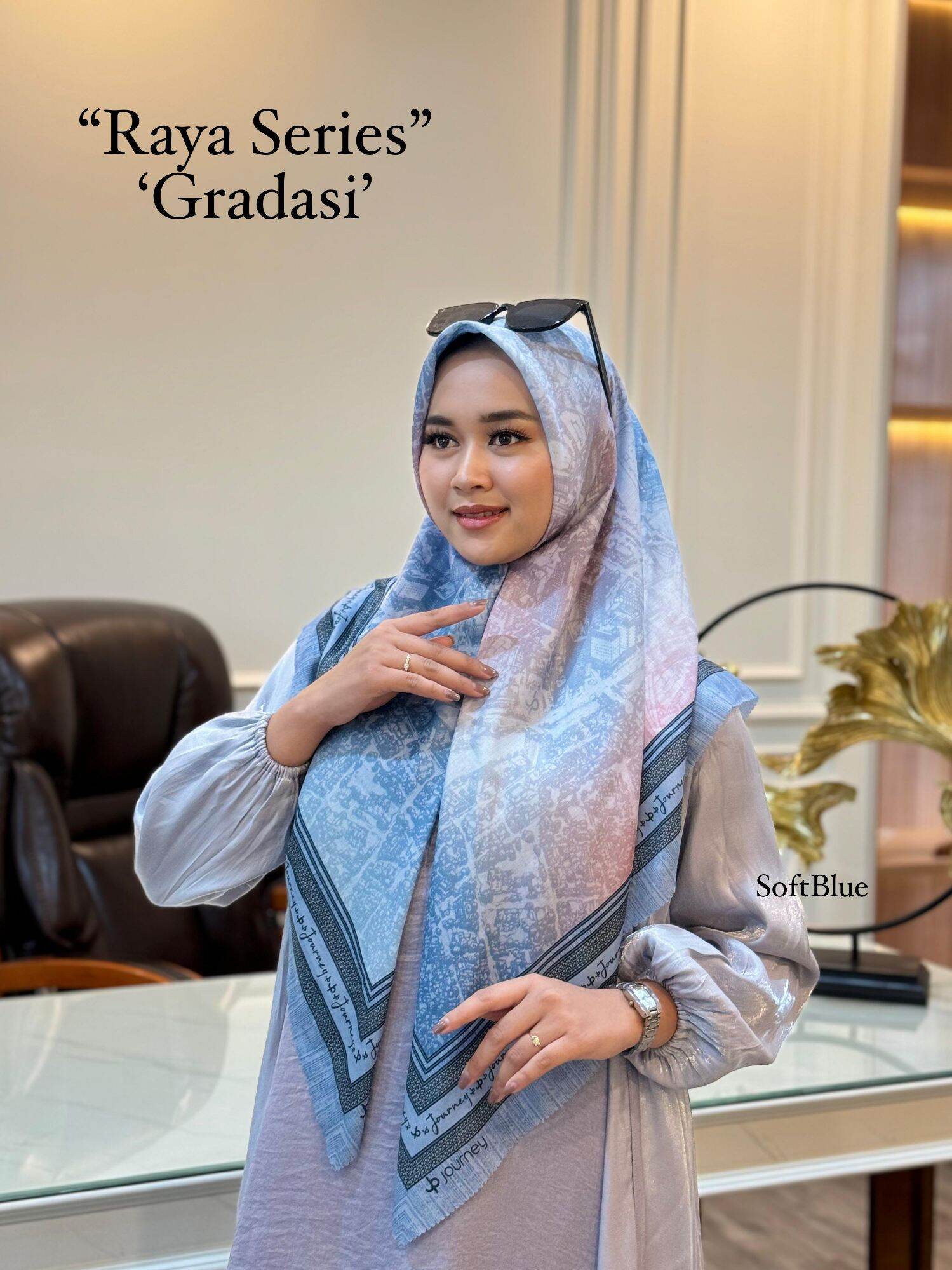 Raya series gradasi/ Hijab JP journey / hijab segiempat JP / hijab JP/ hijab journey/ hijab JP ...