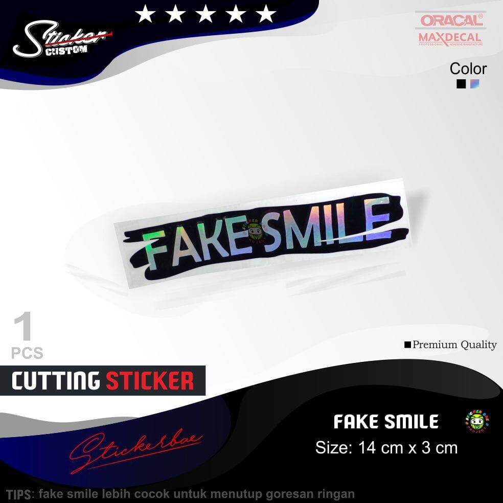 fake smile sticker cutting stiker fake smile motor dan helm | Lazada ...