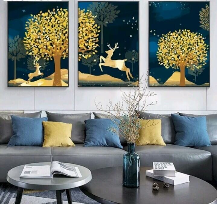 lukisan rusa + frame | Lazada Indonesia