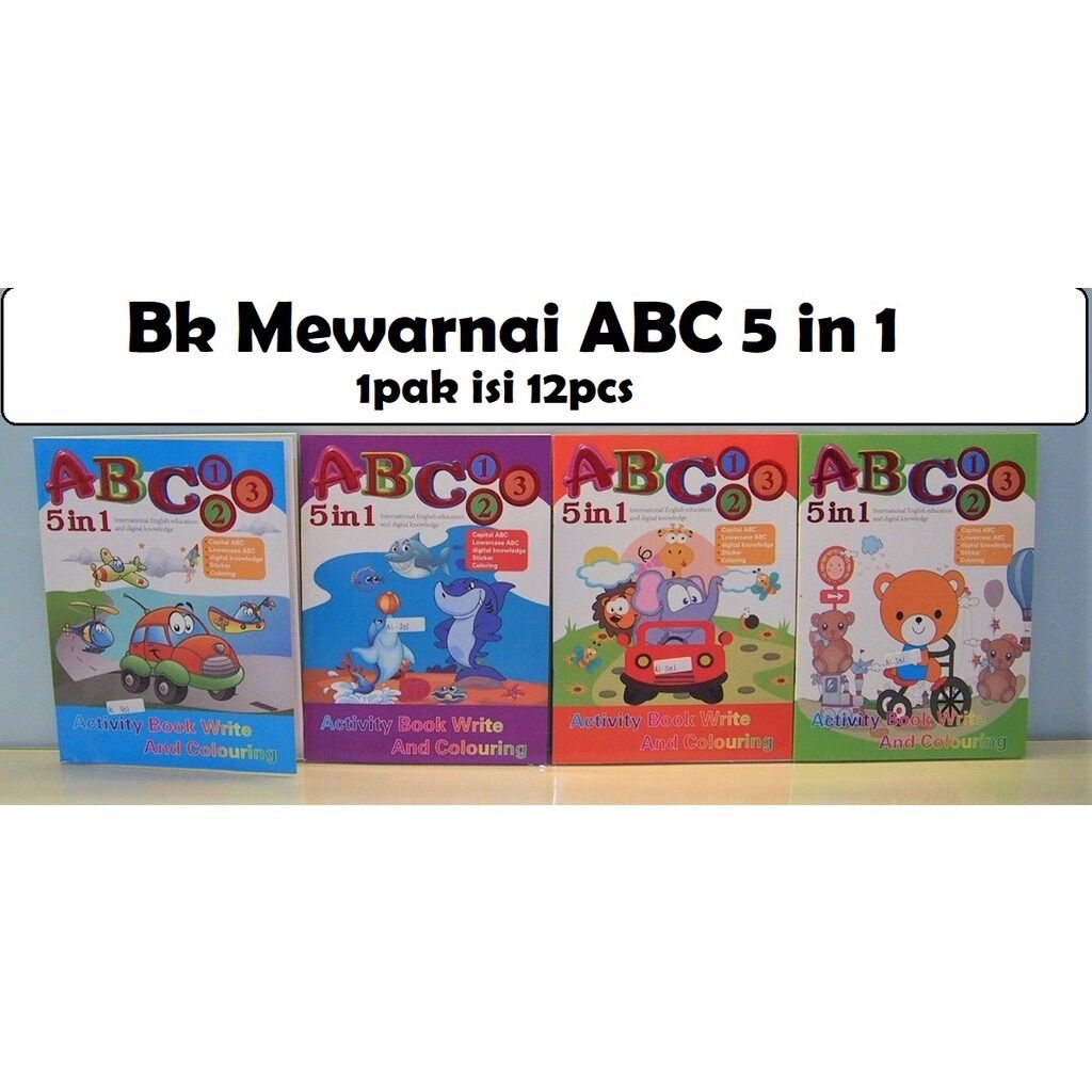 Buku Mewarnai ABC Kegiatan 5 in 1 Berhitung Menulis Mewarnai Labirin ...