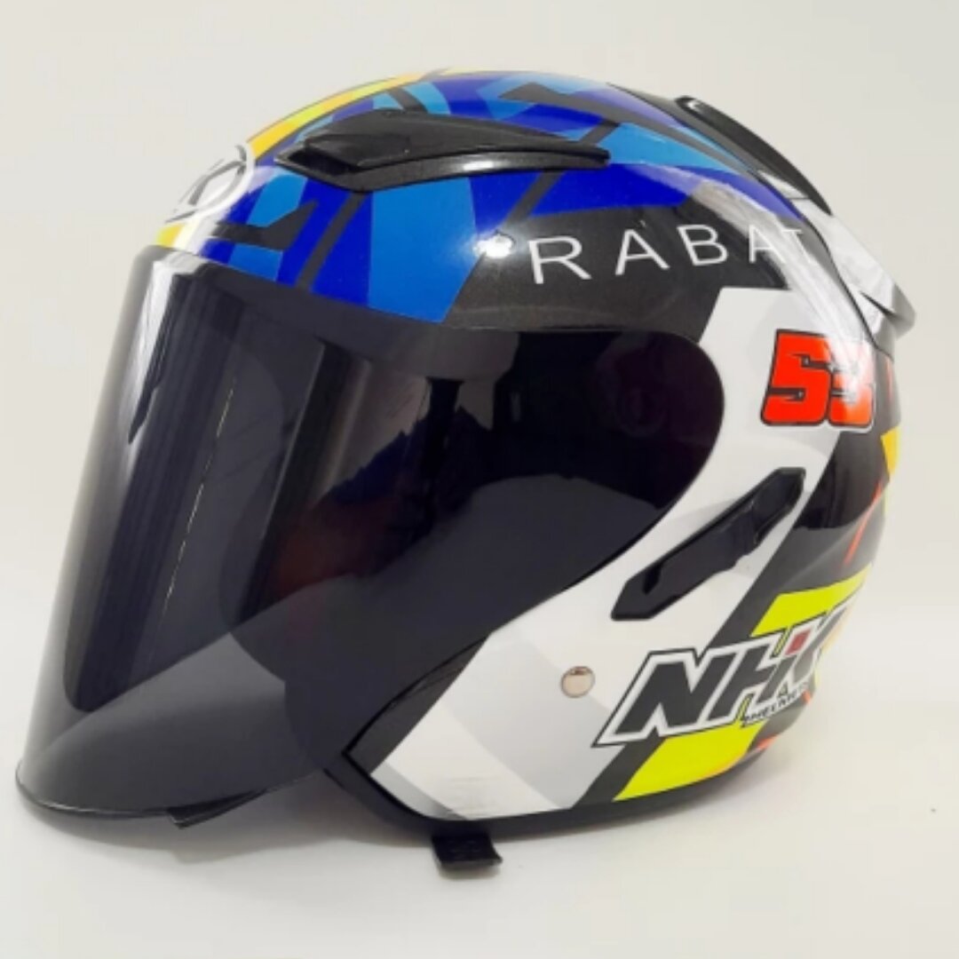 VISOR KACA HELM FLAT DATAR NHK R1 SMOKE CLEAR | Lazada Indonesia