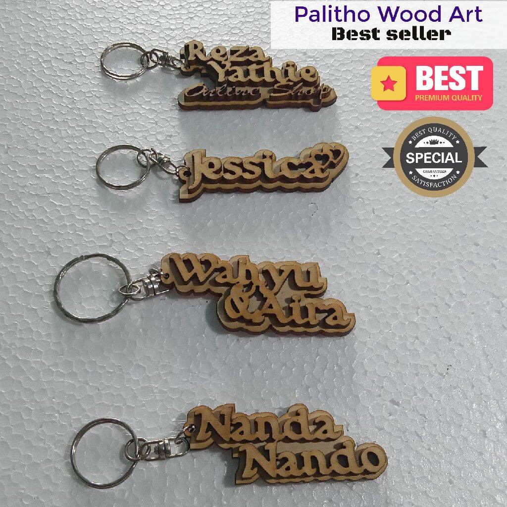 Custom gantungan kunci kayu Pinus/jati belanda.super rapi dikerjakan ...