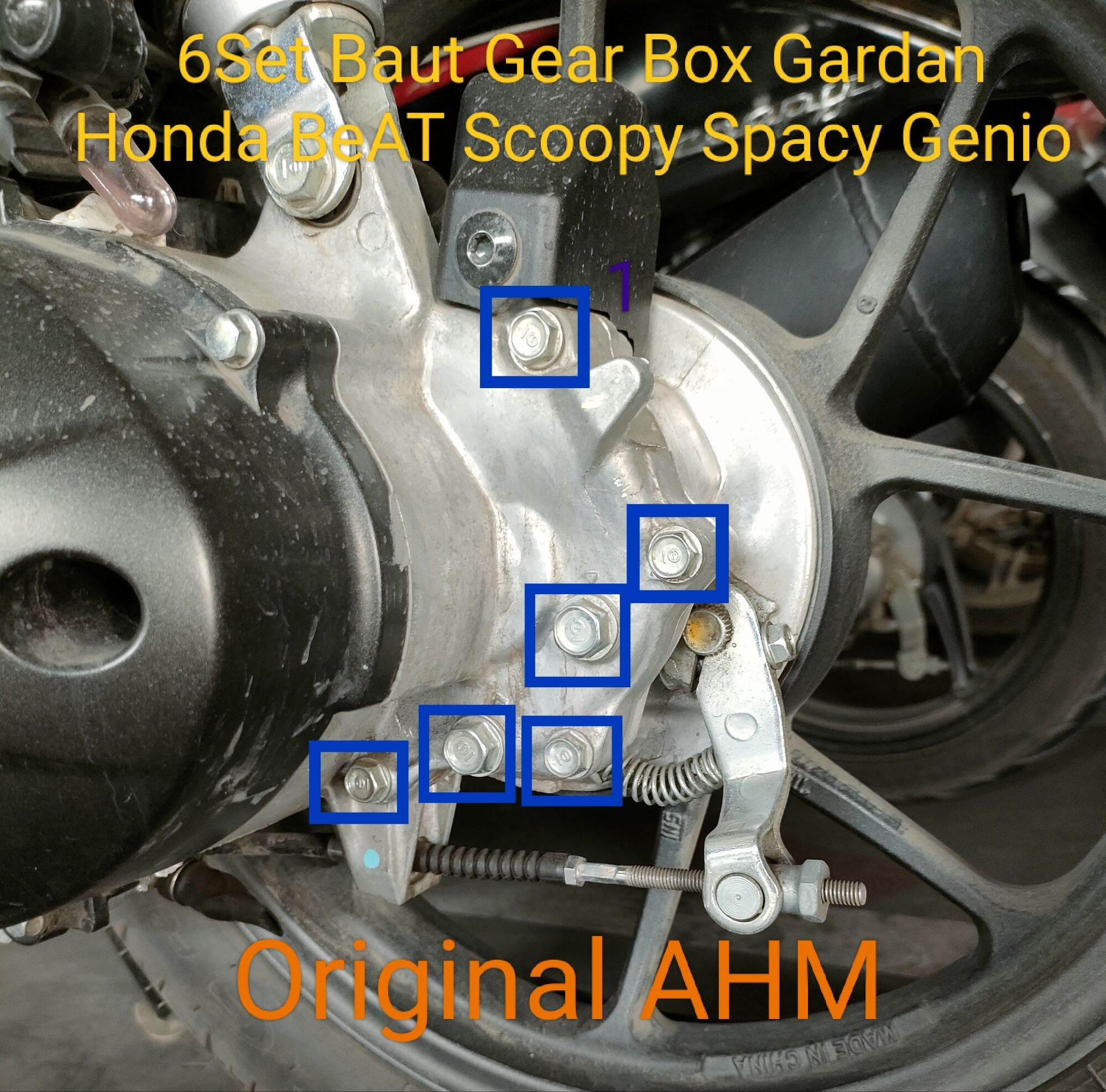6Set Baut Gear Box Gardan Honda BeAT Scoopy Spacy Genio Ori AHM ...