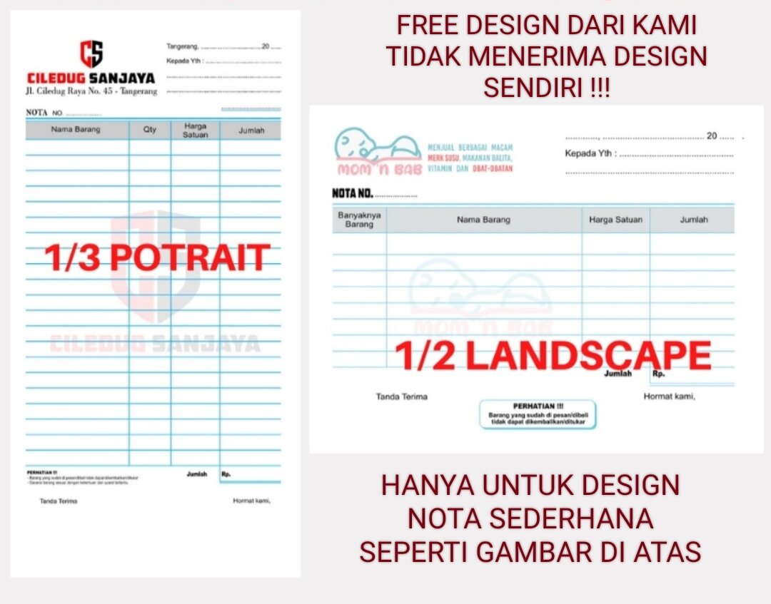 NOTA TOKO SEDERHANA 1 2 3 RANGKAP / PLY BON | Lazada Indonesia