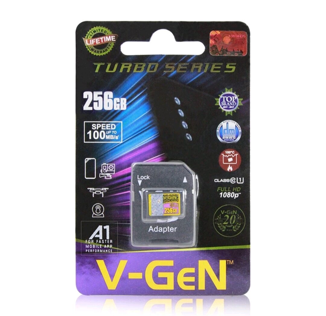 V-Gen Micro Sd 256GB 512GB Class 10 TURBO SERIES + ADAPTOR Memory Card ...