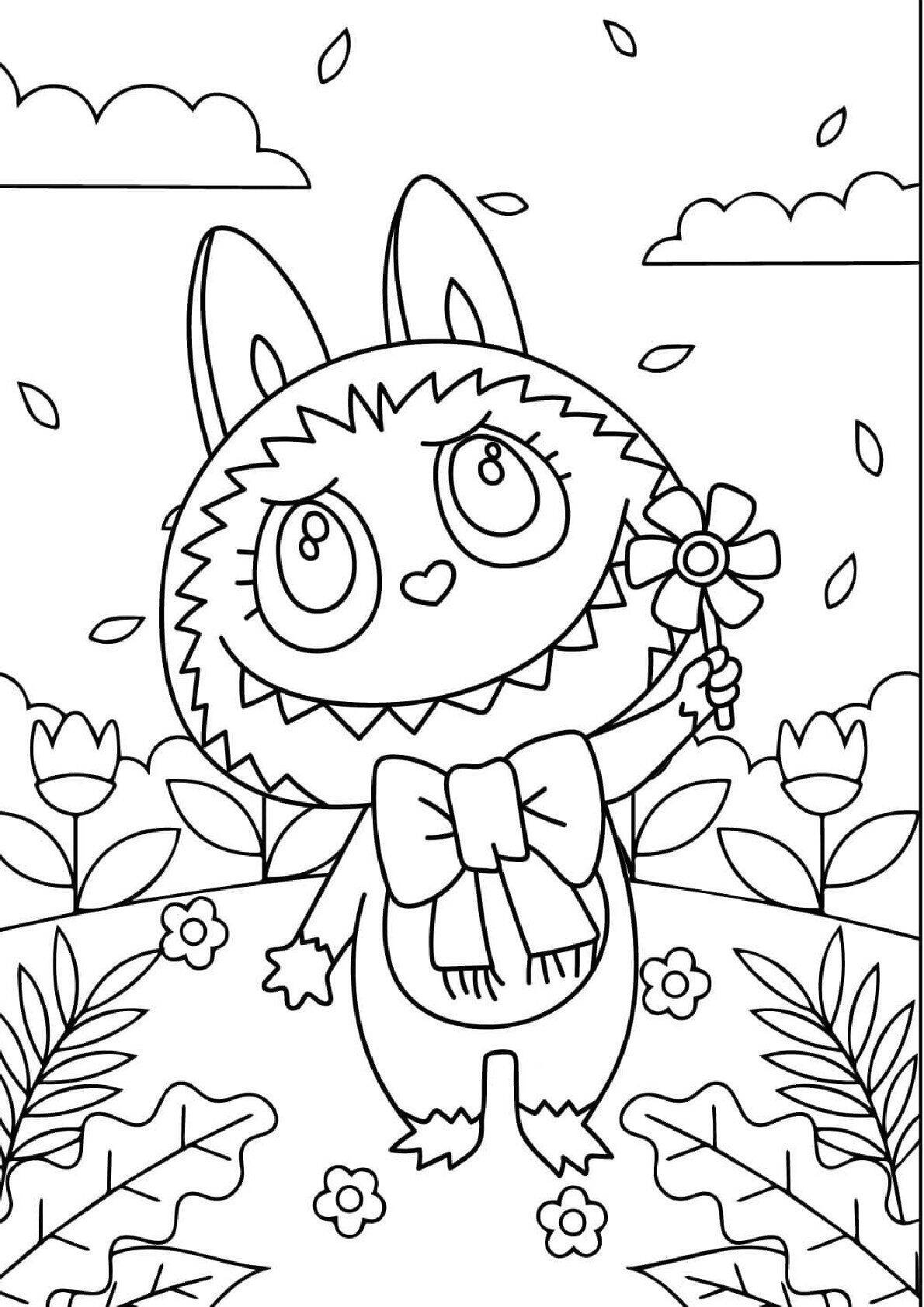 Kertas Gambar Mewarnai A4 Labubu / Coloring / Sketsa Gambar / Kertas ...