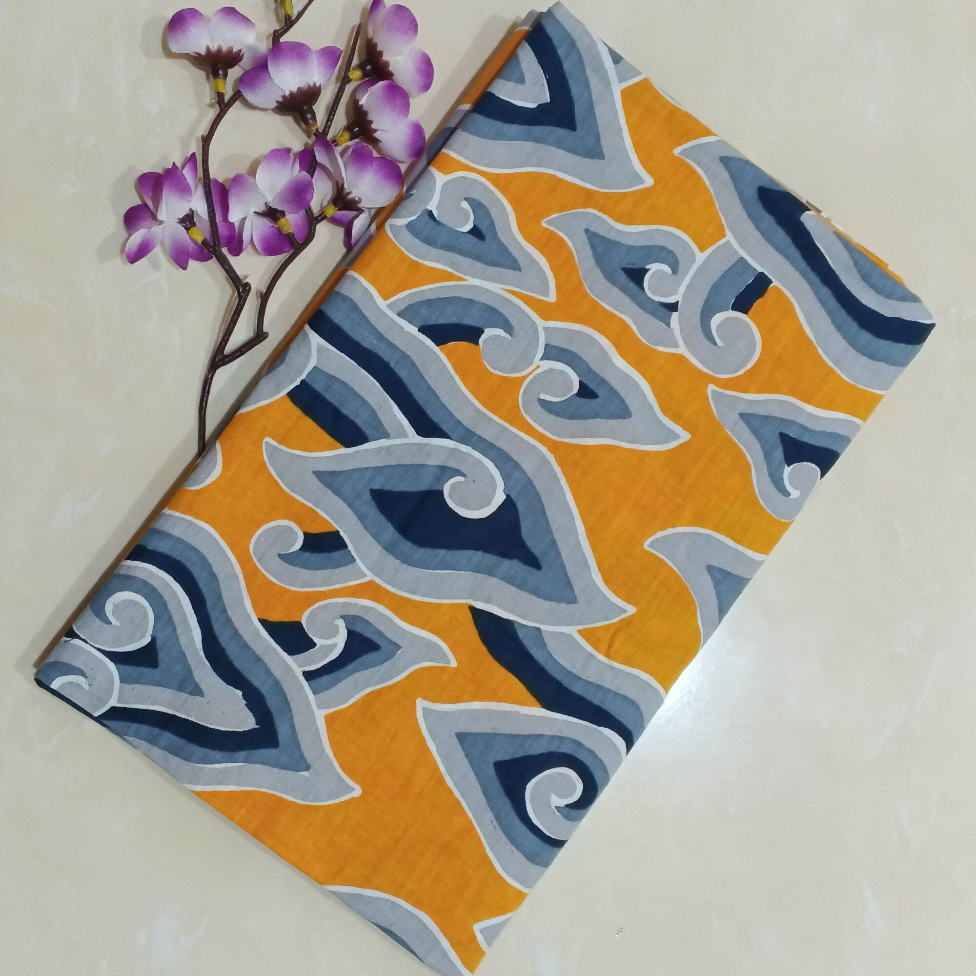 batik.cirebon | Katun PREMIUM | Kain Batik Mega Mendung Kuning Abu Abu ...