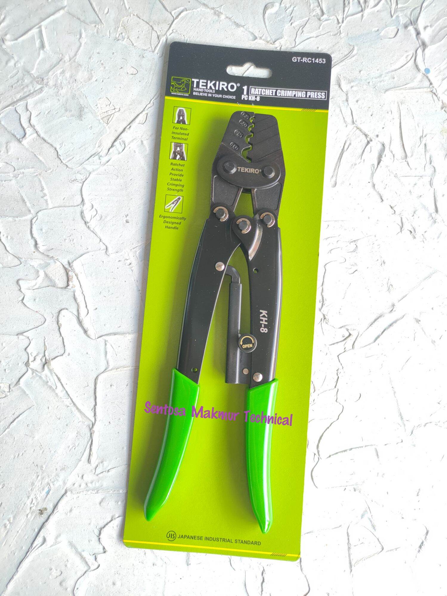 TEKIRO KH-8 Tang Ratchet Crimping Krimping Press Skun Kupas Kabel KH8 ...