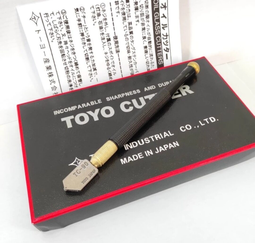 Glass Cutter/pisau potong kaca merk Toyo tipe TC 90. Made in Japan asli ...
