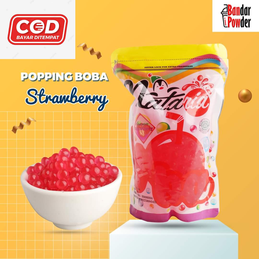Popping Boba Pecah Dimulut Strawberry 500gr / boba meletus topping ...