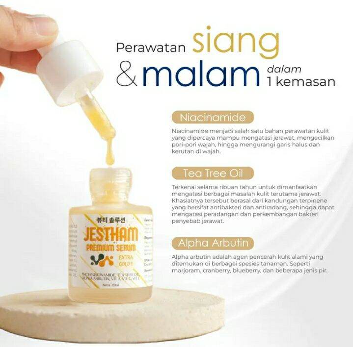 Jestham Tranexamic Cream Day and Night + Serum Premium Gold Jestham ...