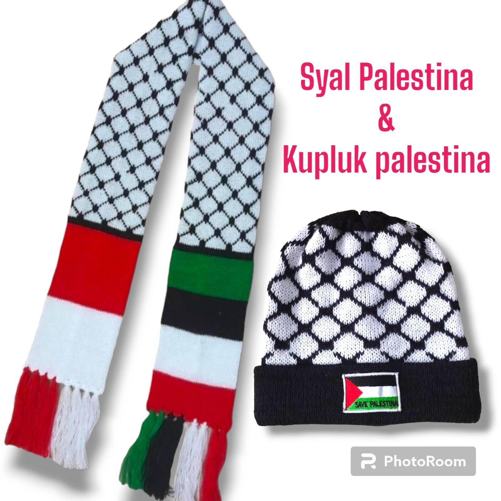 Paket lengkap syal Palestina dan Kupluk Palestina Dewasa | Lazada Indonesia