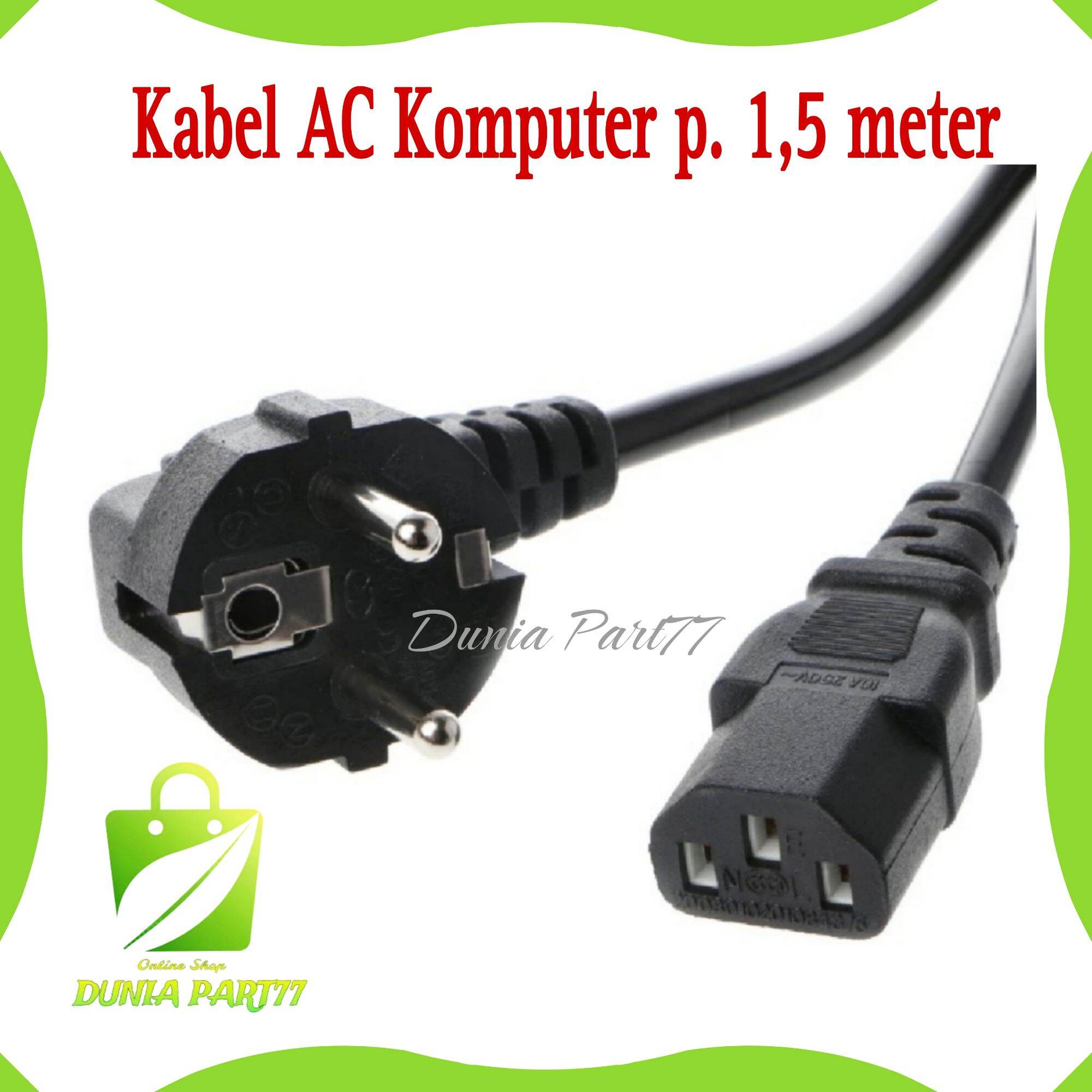 KABEL AC KOMPUTER 1,5M KABEL AC KOMPUTER 1,5 METER KABEL LISTRIK ...