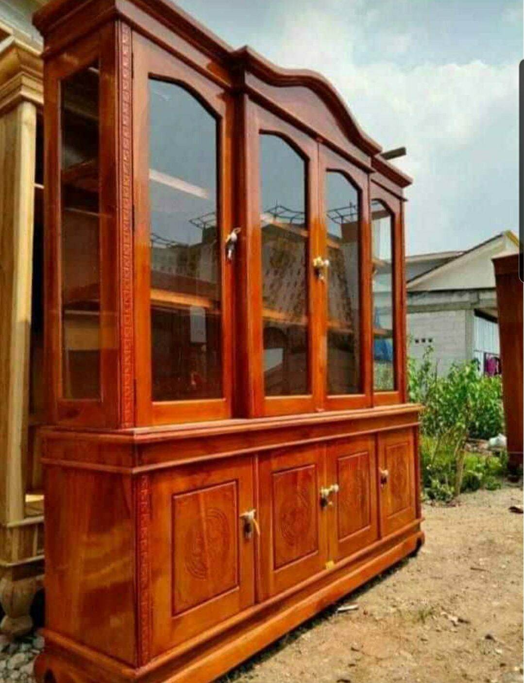 lemari pajangan kayu jati | Lazada Indonesia