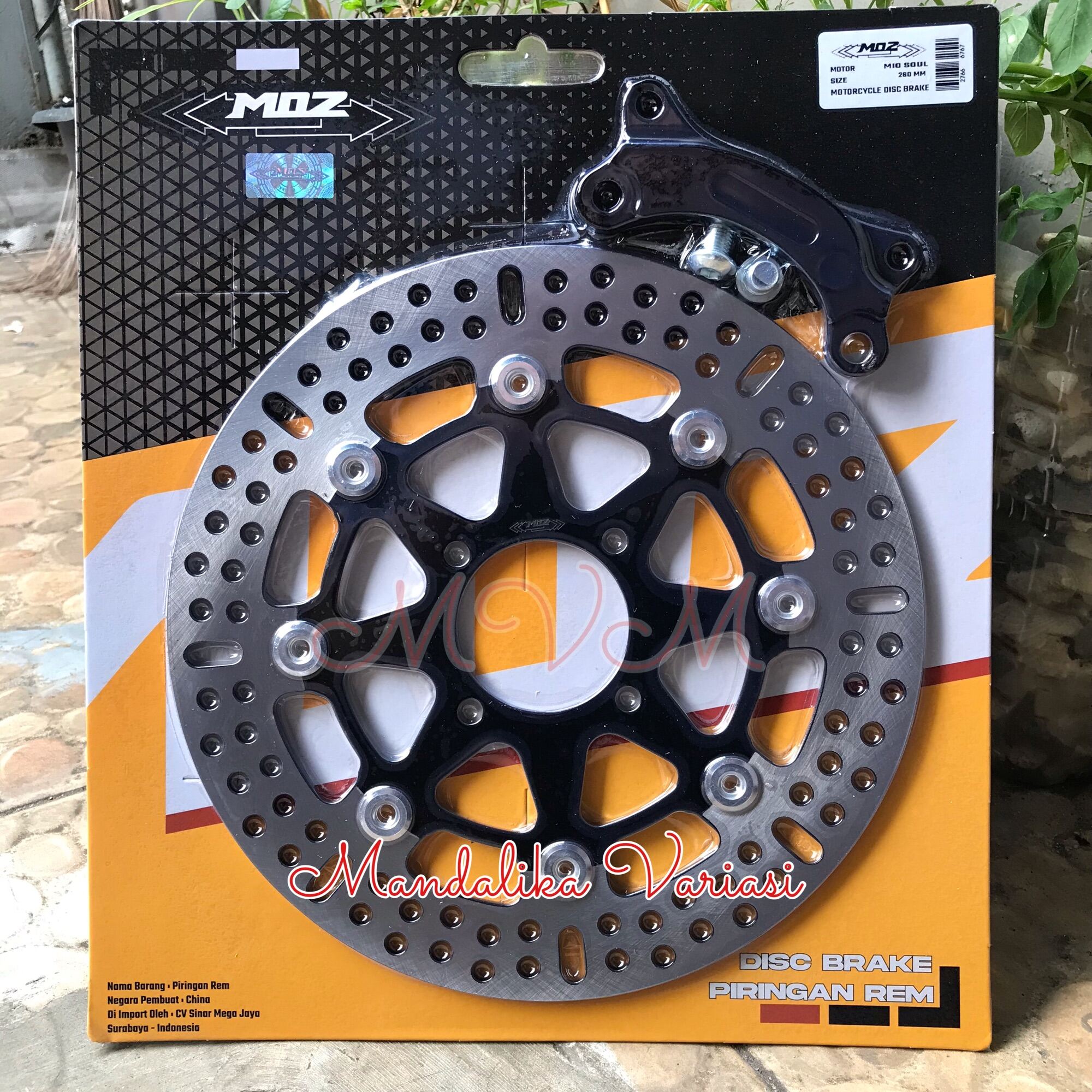 DISC PIRINGAN CAKRAM LEBAR 260MM MOS BLACK BULAT COPY KTC PLUS BREKET KALIPER MIO SOUL LAMA ...