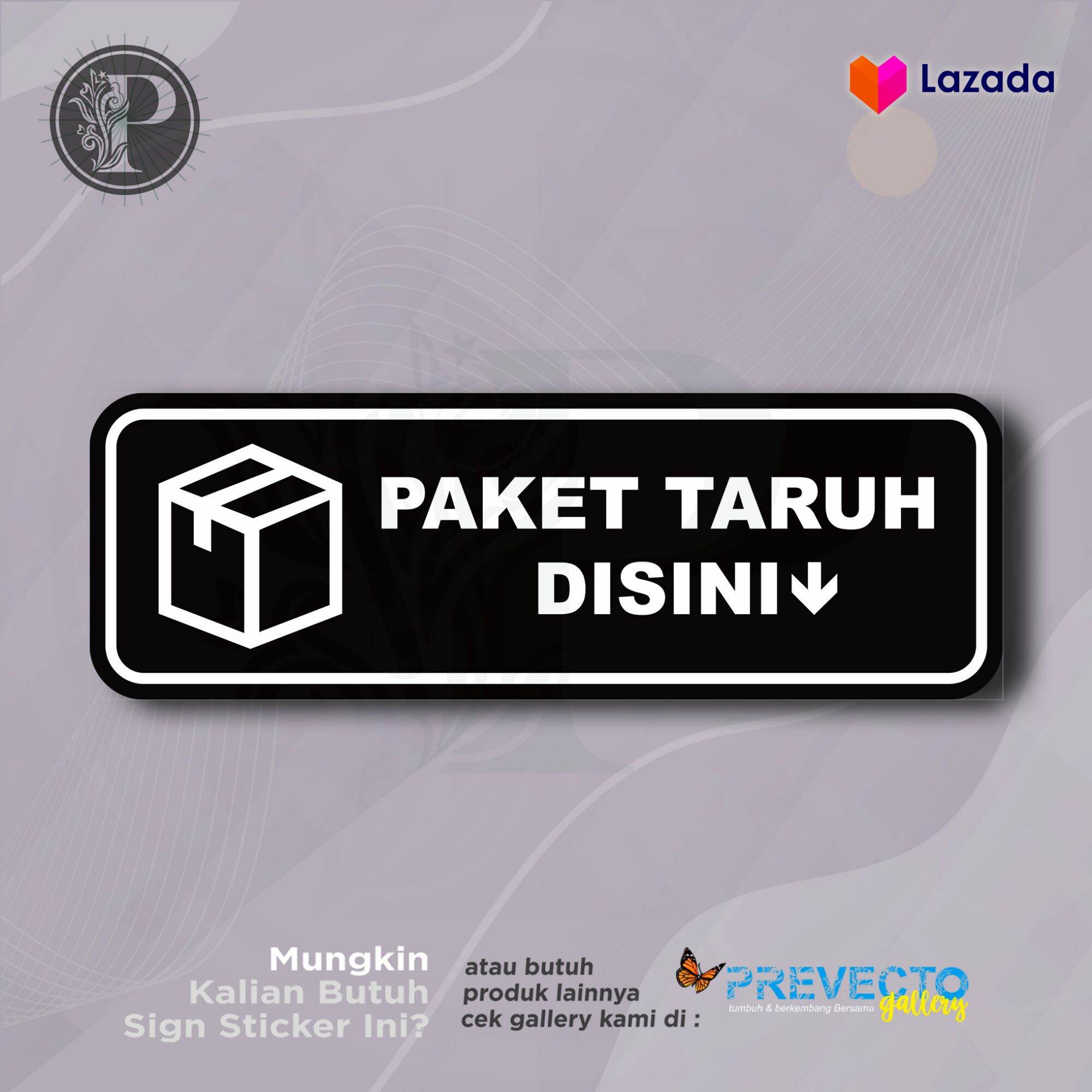 Stiker Rambu Paket Taruh Disini Sticker Vinyl Tahan Air | Lazada Indonesia