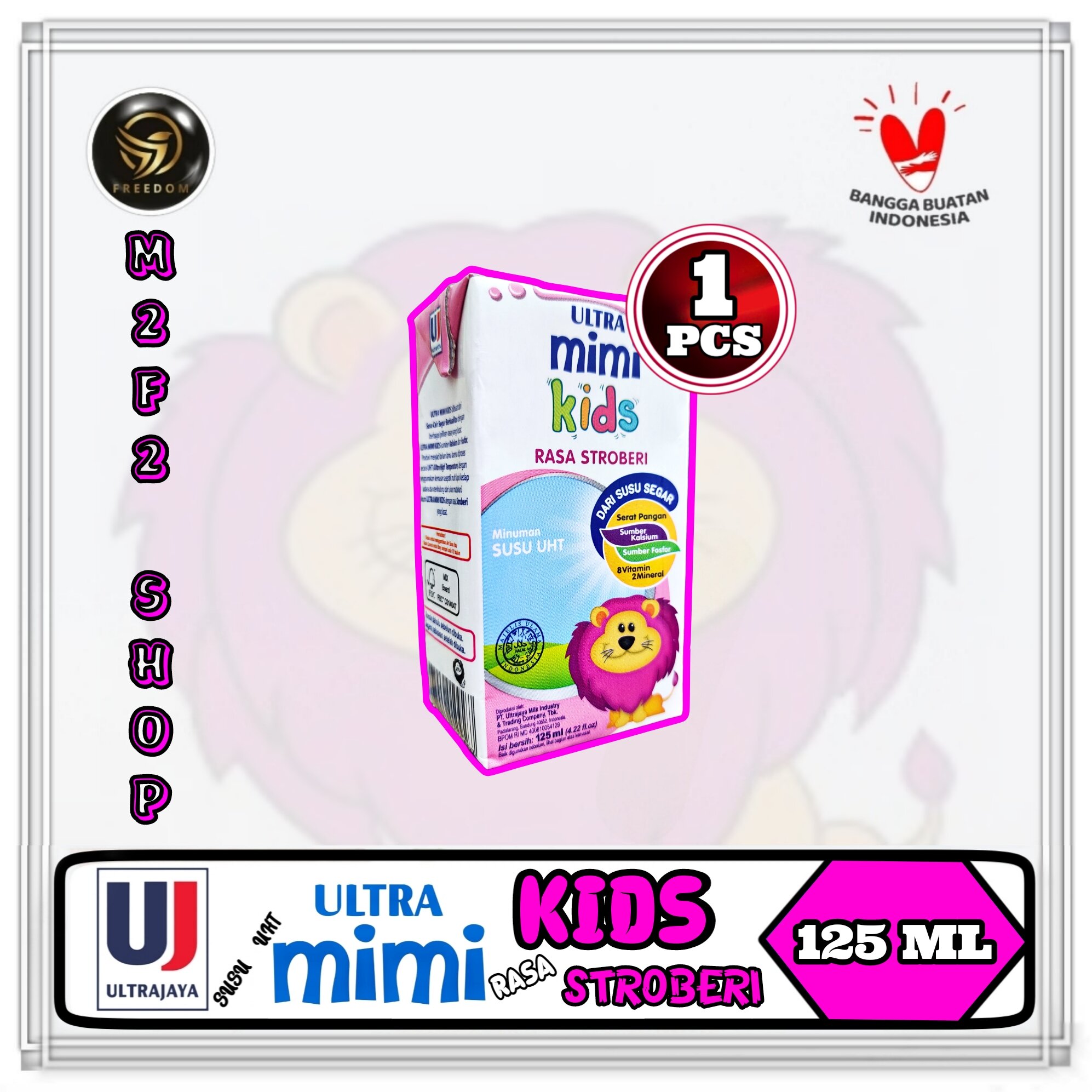 Susu Ultra Mimi Kids Kotak UHT Stroberi | Strawberry - 125 ml (Kemasan ...