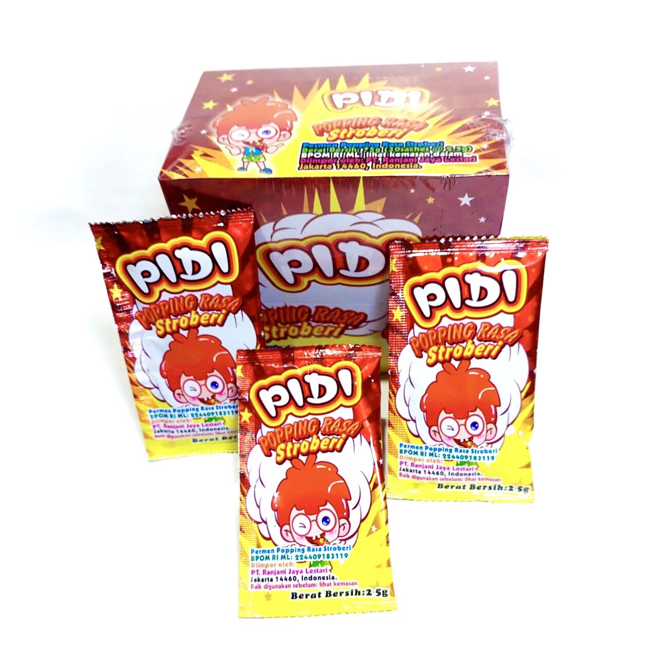 Pidi Candy Popping Rasa Stroberri ( 1 box isi 30 pcs x 2.5g ) | Lazada ...