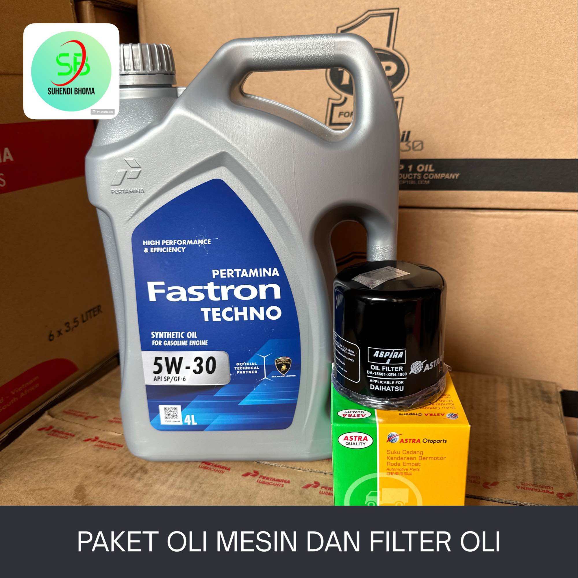 Paket Ganti Oli Fastron Techno 5W-30 4 liter dan Filter Oli Aspira | Lazada Indonesia