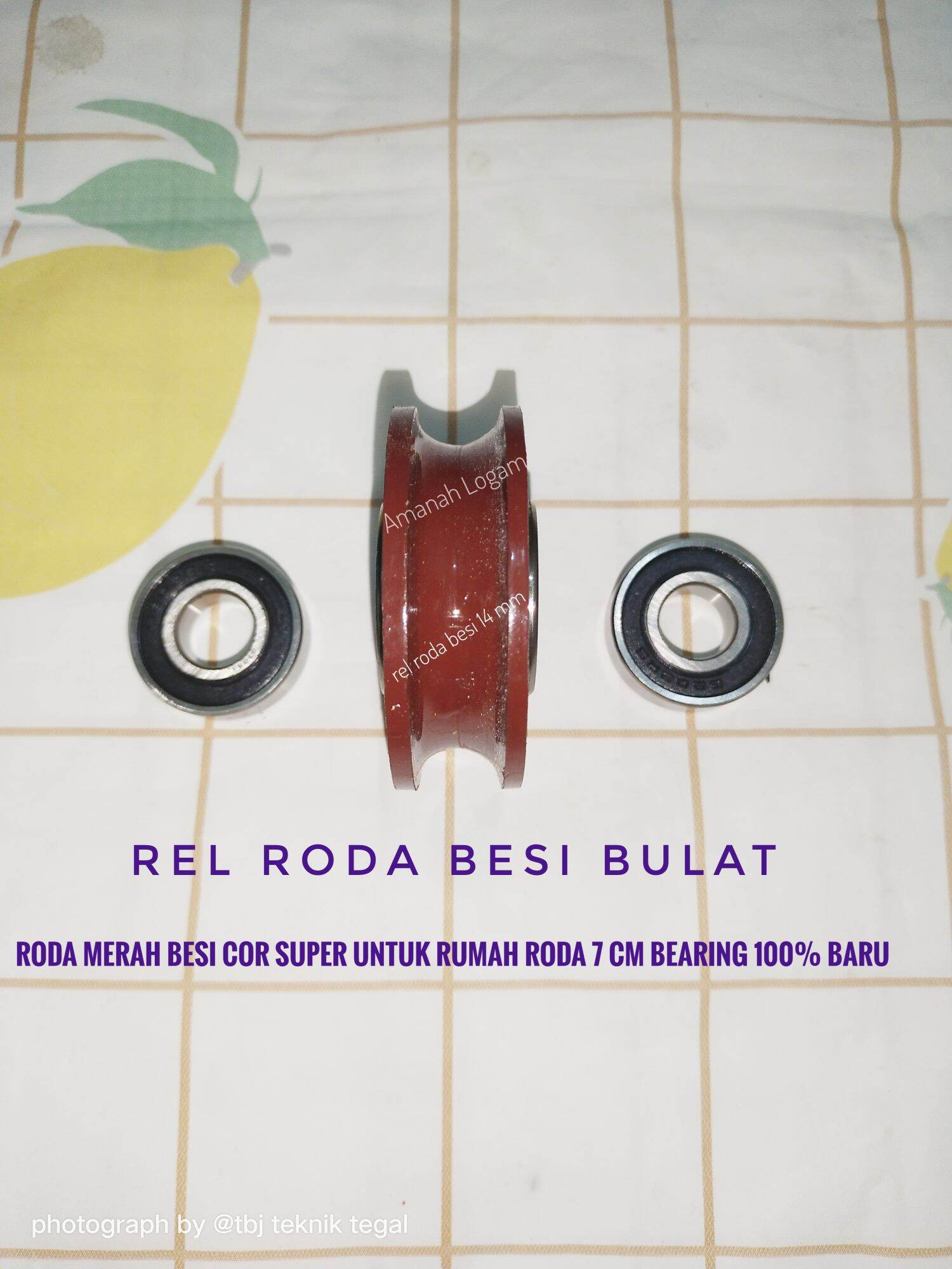 Roda Merah besi cor super untuk rumah roda 7 cm bearing 100% baru ...