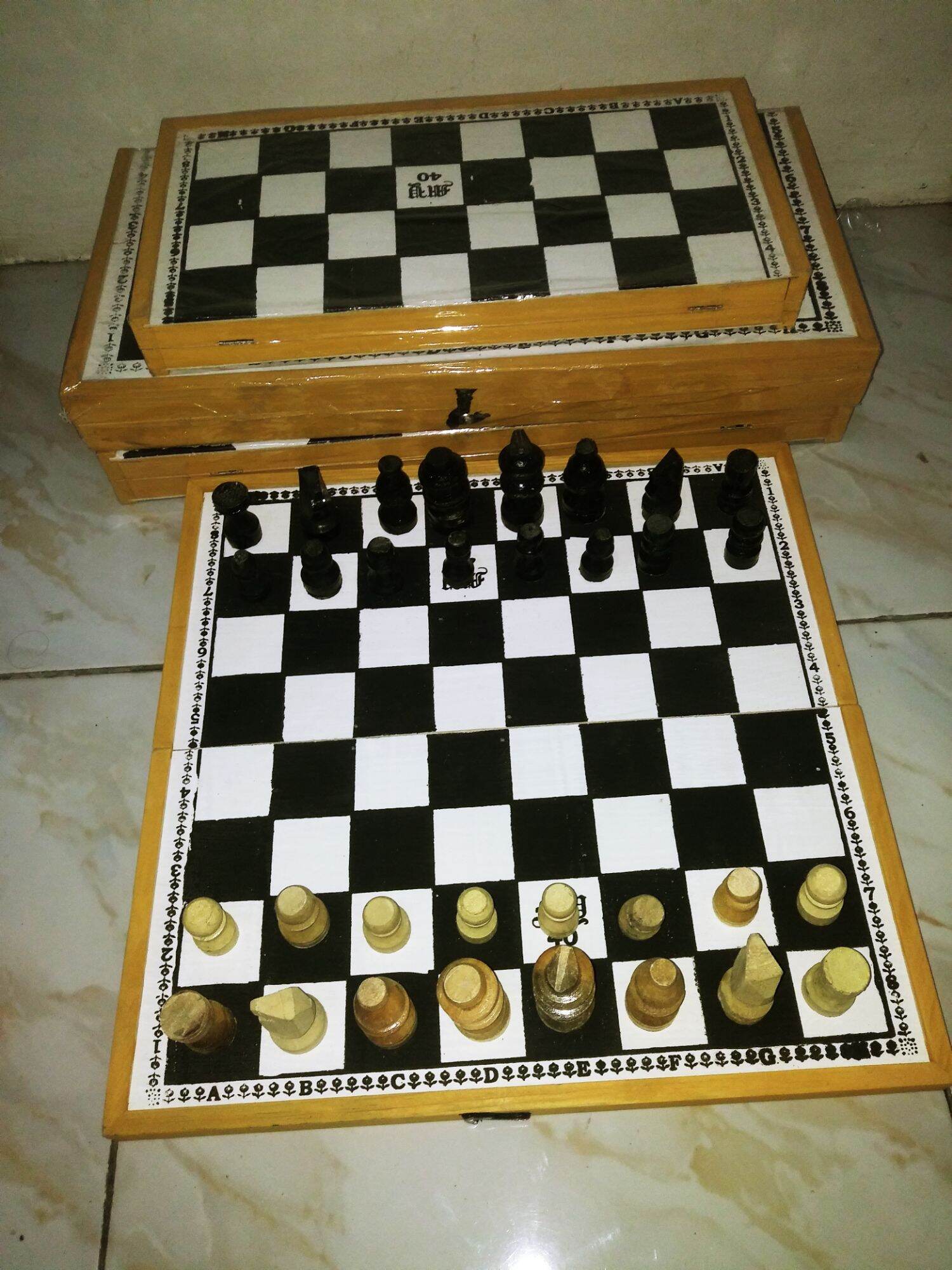 papan catur dan bidak kayu ukuran 40 x 40 cm | Lazada Indonesia