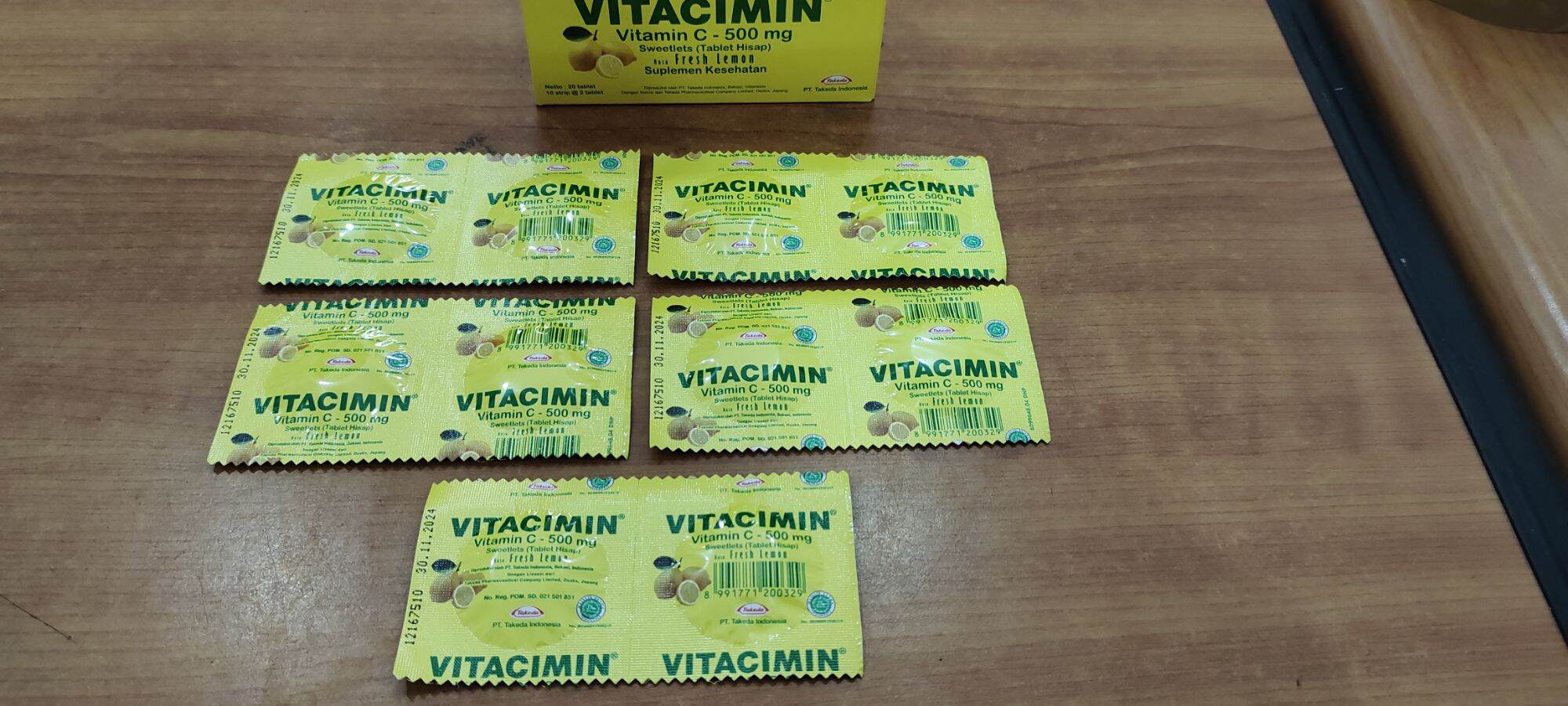 VITACIMIN VITAMIN C 500MG RASA LEMON 5 STRIP ( 10 TABLET ) | Lazada ...