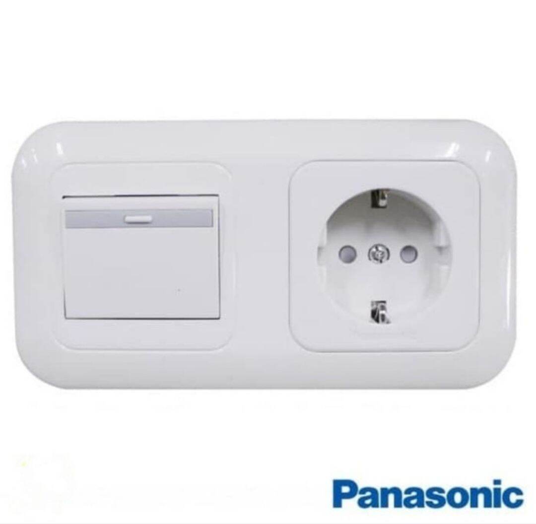 Panasonic Saklar Engkel + Stopkontak 2 Gang Wide Series | Lazada Indonesia