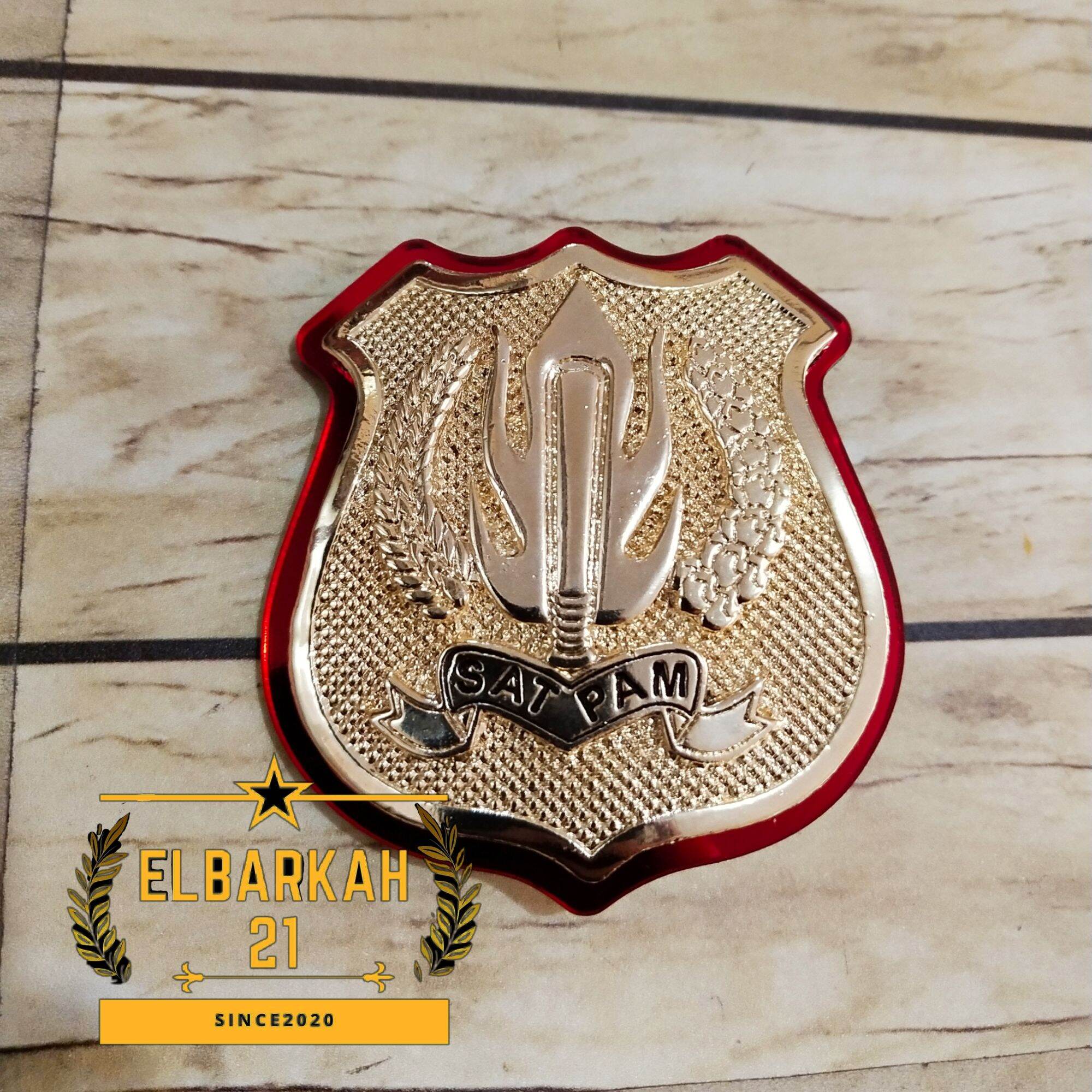 KEWENANGAN SATPAM GOLD AKRILIK KILAP SUPER PREMIUM / LENCANA SATPAM ...