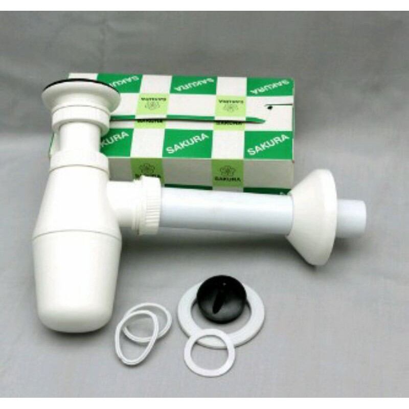 SIFON WASTAFEL PVC SAKURA / BOTTLE TRAP/AFUR PEMBUANGAN AIR | Lazada ...