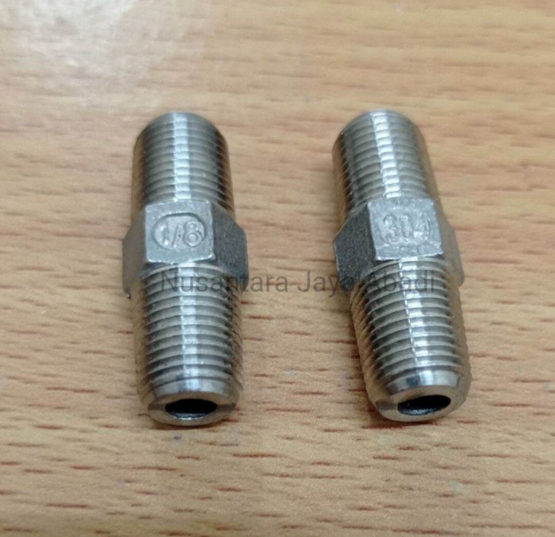 Double Nepel Stainless 304 1/8 " inchi Nepel Drat Luar | Lazada Indonesia