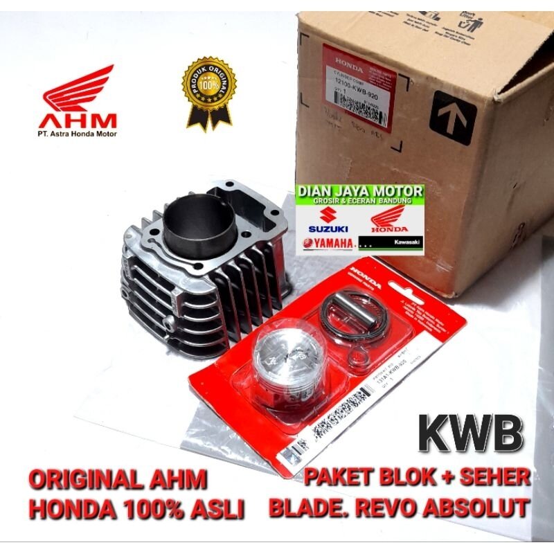 Paket Boring + piston kit AHM KWB Honda Blade. Revo Absolut Original Honda Genuine Parts Hgp ...