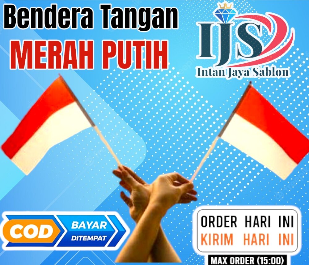 BENDERA TANGAN MERAH PUTIH/BENDERA MERAH PUTIH PAKAI TIANG | Lazada ...