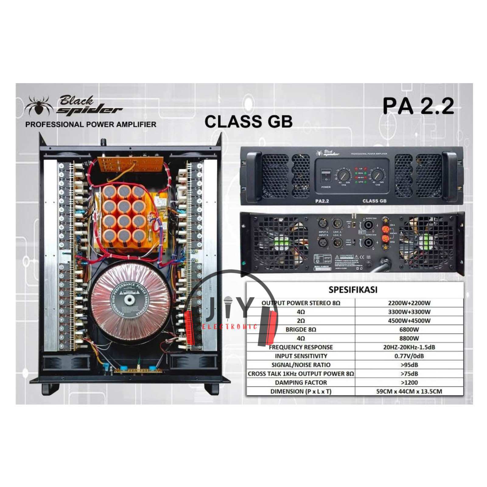 Power Black Spider 2 Channel Class GB PA2.2 PA 2.2 PA-2.2 Original ...