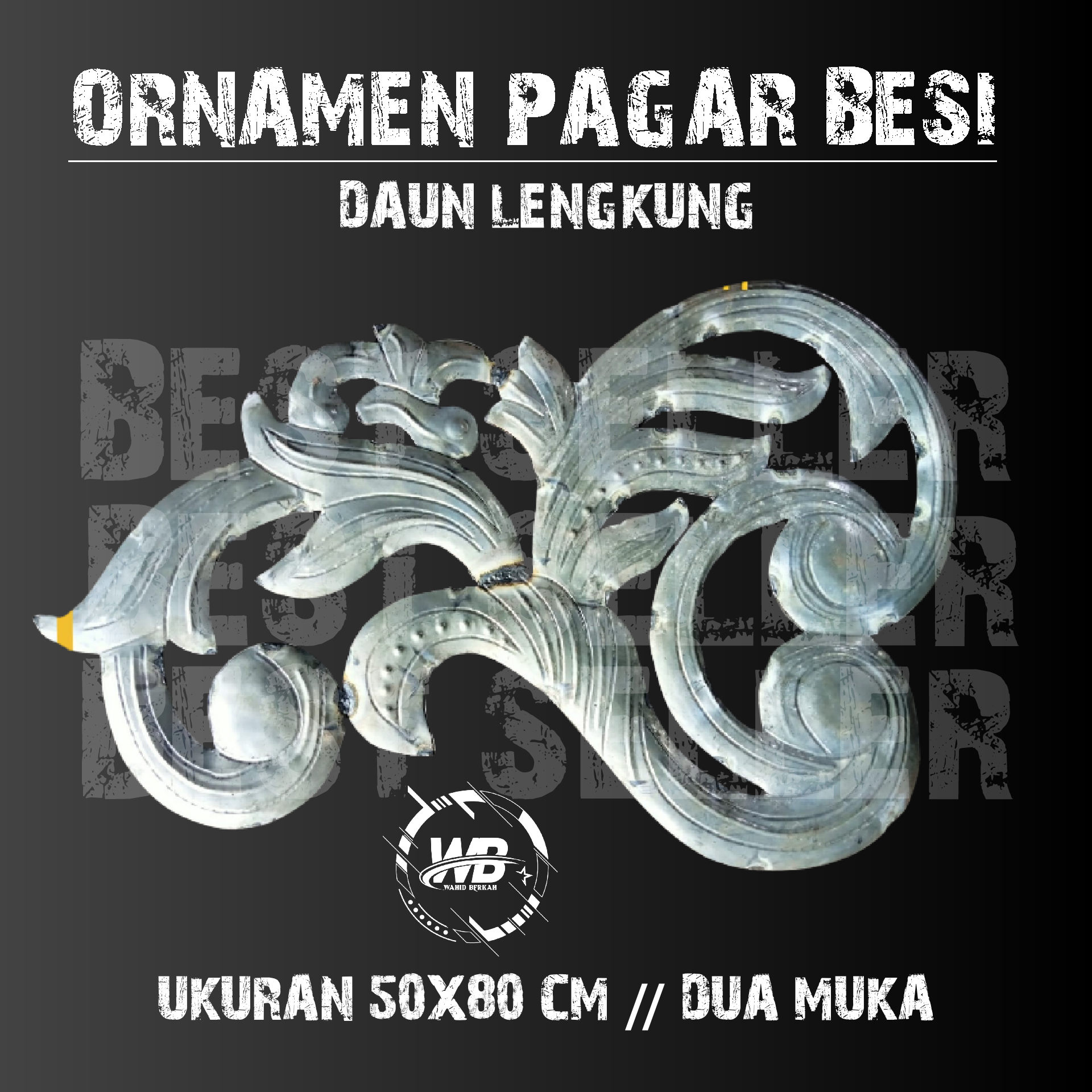 ornamen klasik mewah ukuran 50x80 motif bunga lengkung dua muka bahan ...