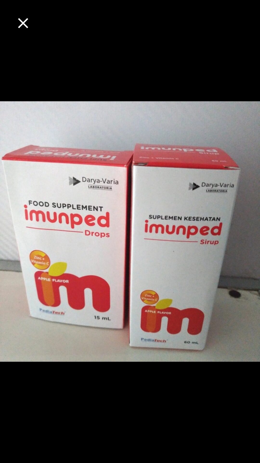 Imunped immunped imun immun ped paed drop drops 15ml dan sirup 60ml ...