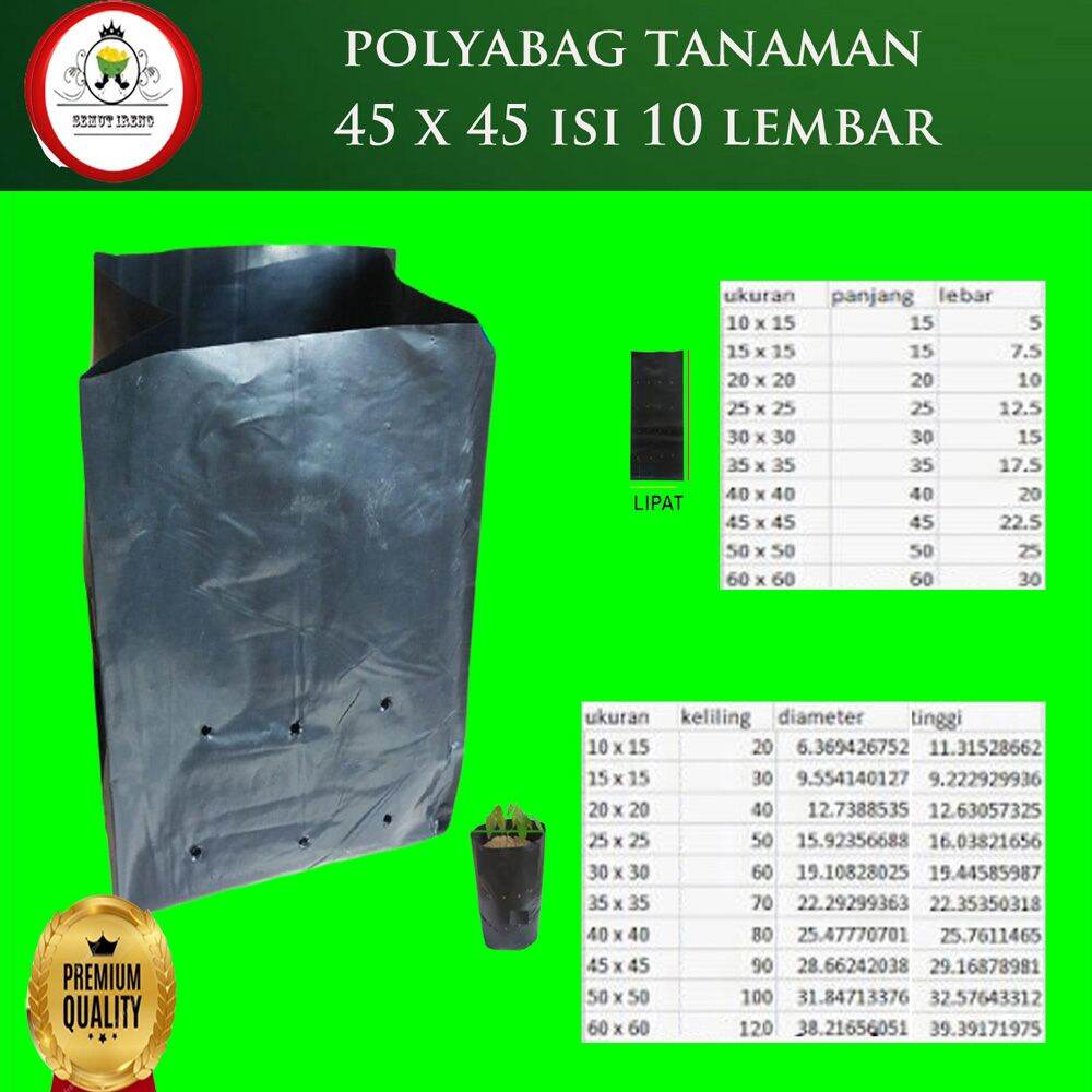Polybag Polibag tanaman 45x45 isi 10 lembar / Polybek polibek polybeg ...