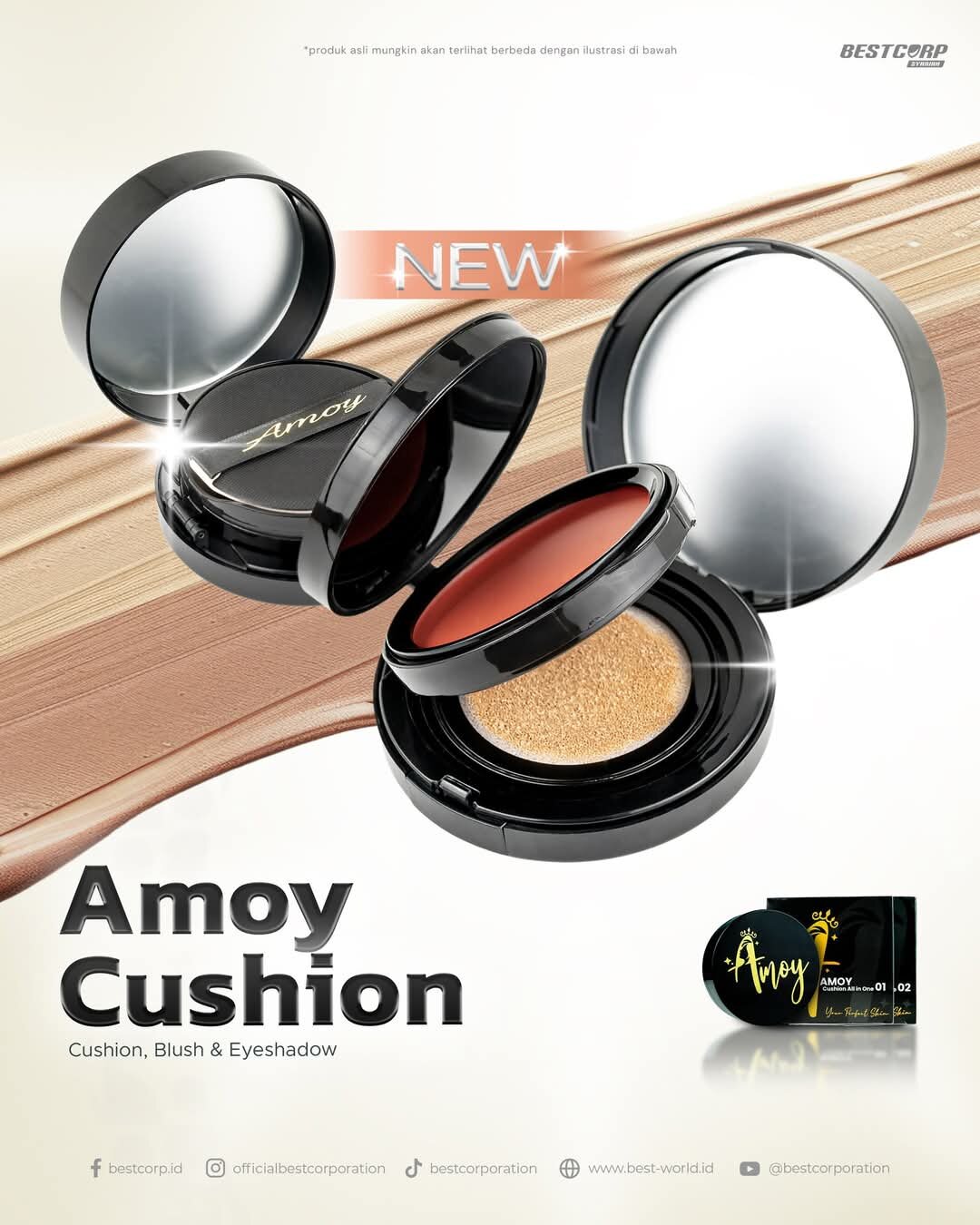 AMOY CUSHION 2 in 1, tahan air dan keringat, di lengkapi dengan ...
