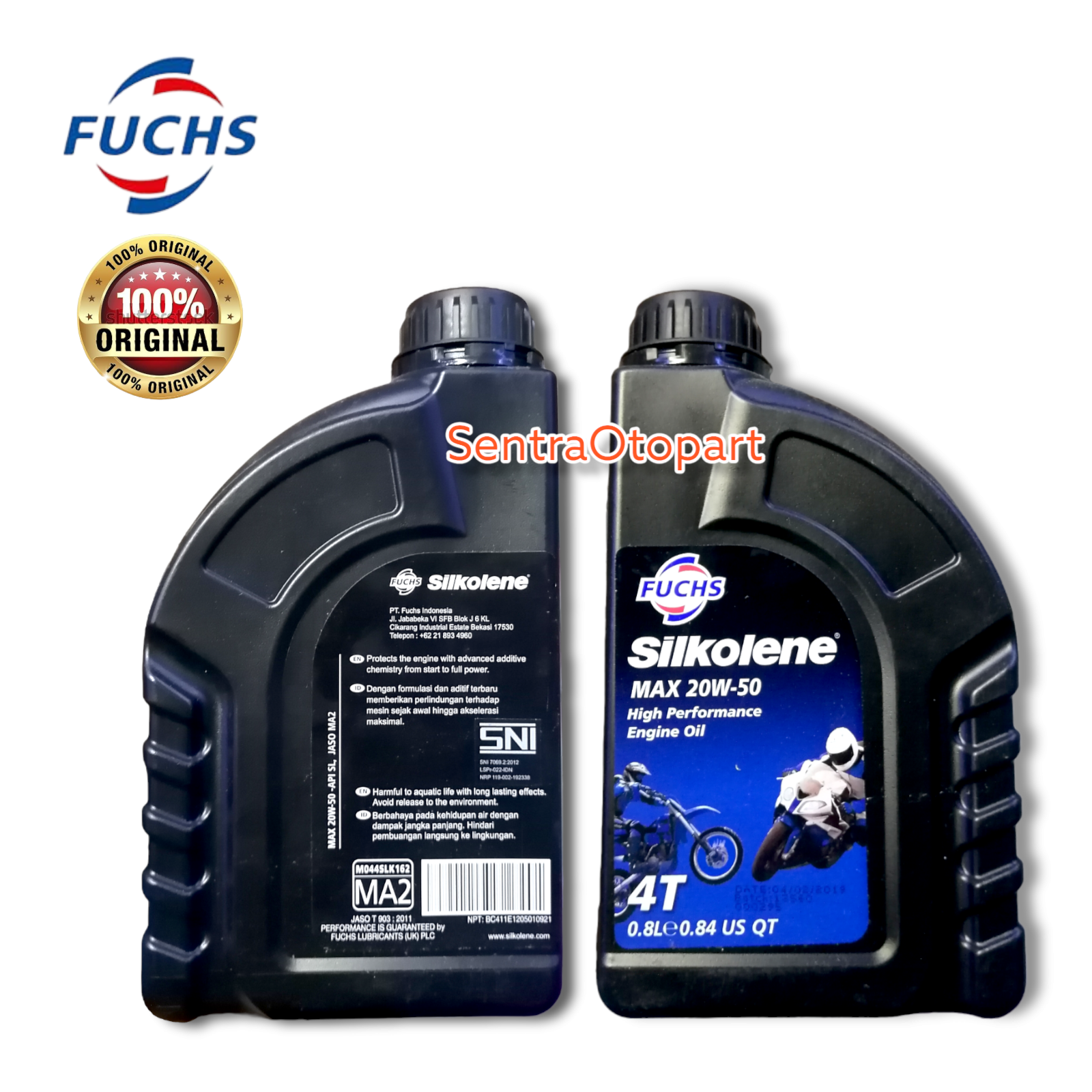 Oli mesin 4t premium fuchs silkolene max sae 20w 50 800ml | Lazada ...